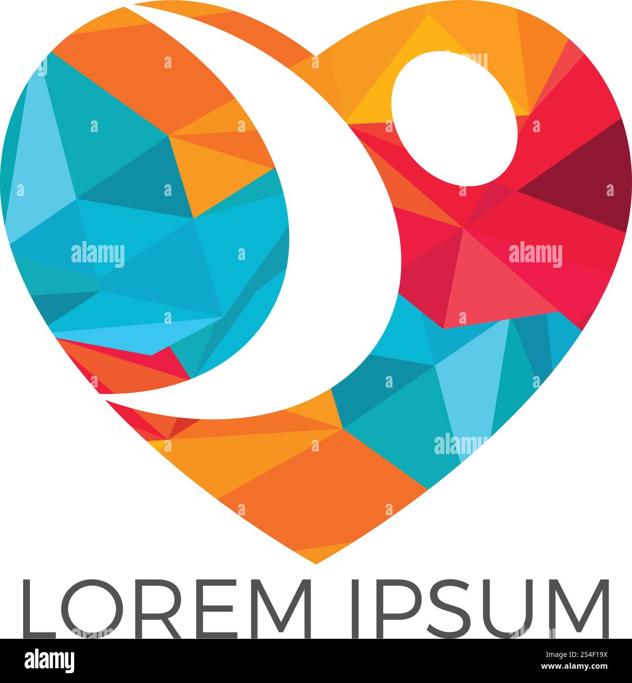 People heart logo design. Happy motivated people in colorful logo Stock ...