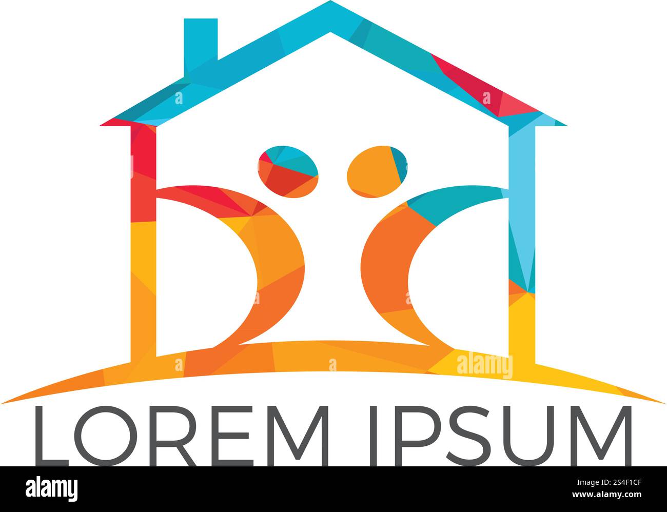 Happy family home logo design. Creative Abstract Characters Family ...