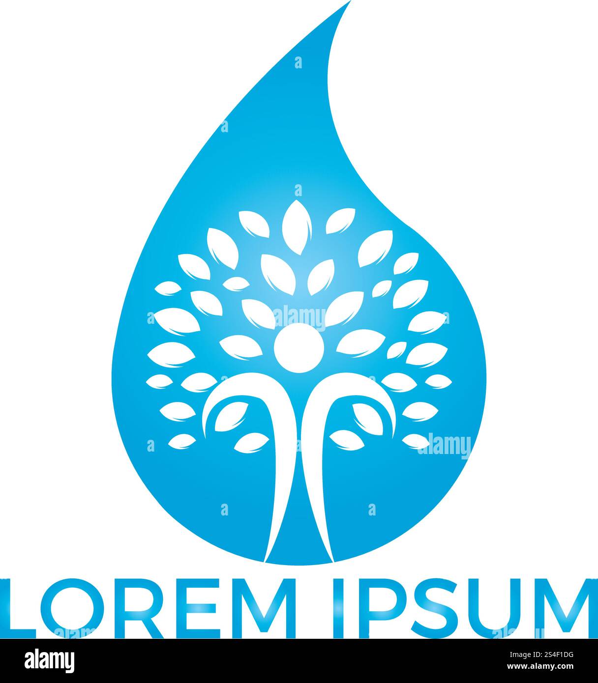 Water drop with human tree icon vector logo design. Nature plant water ...