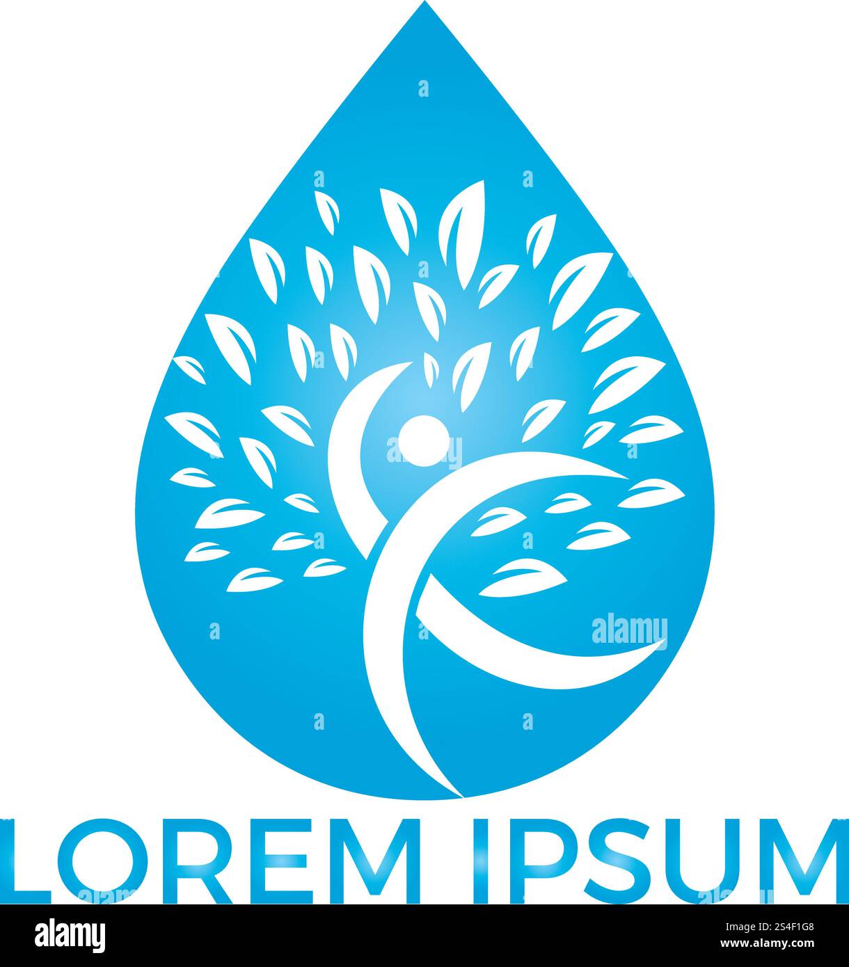Water drop with human tree icon vector logo design. Nature plant water ...