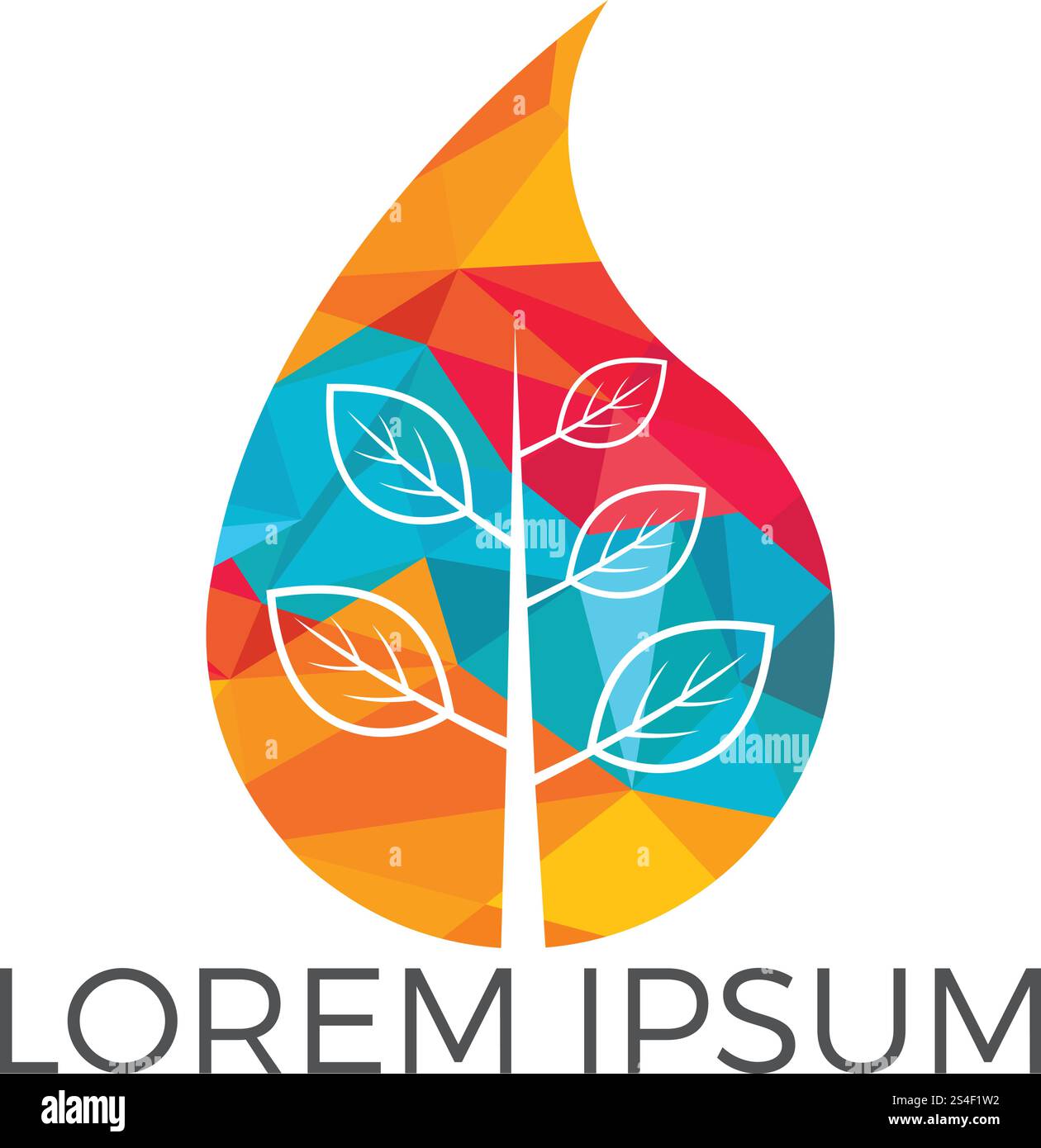 Water drop with tree icon vector logo design. Ecology, environment and ...