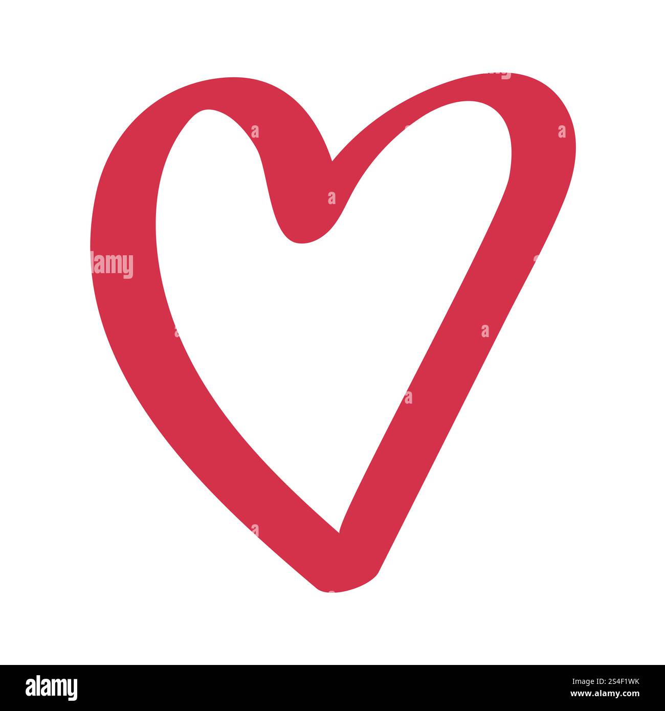 Cute red cartoon hand drawn heart shape in doodle style Stock Vector ...