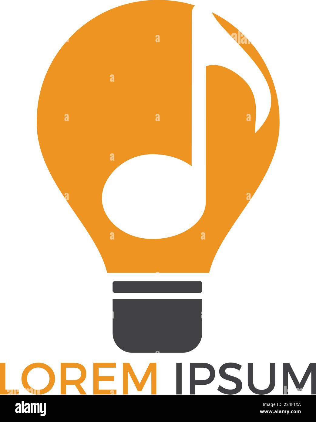 Creative music note sign and light bulb symbol. Creative idea and ...