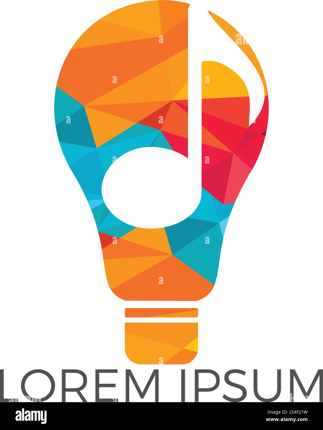 Creative music note sign and light bulb symbol. Creative idea and ...