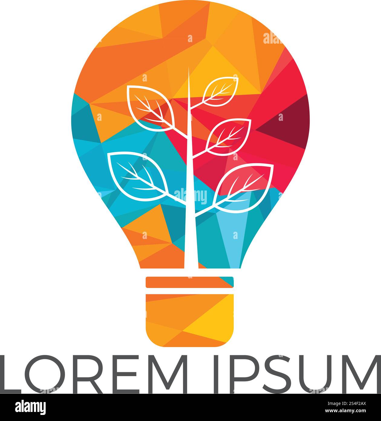 Green light bulb tree symbol logo vector. Logo of green energy ...