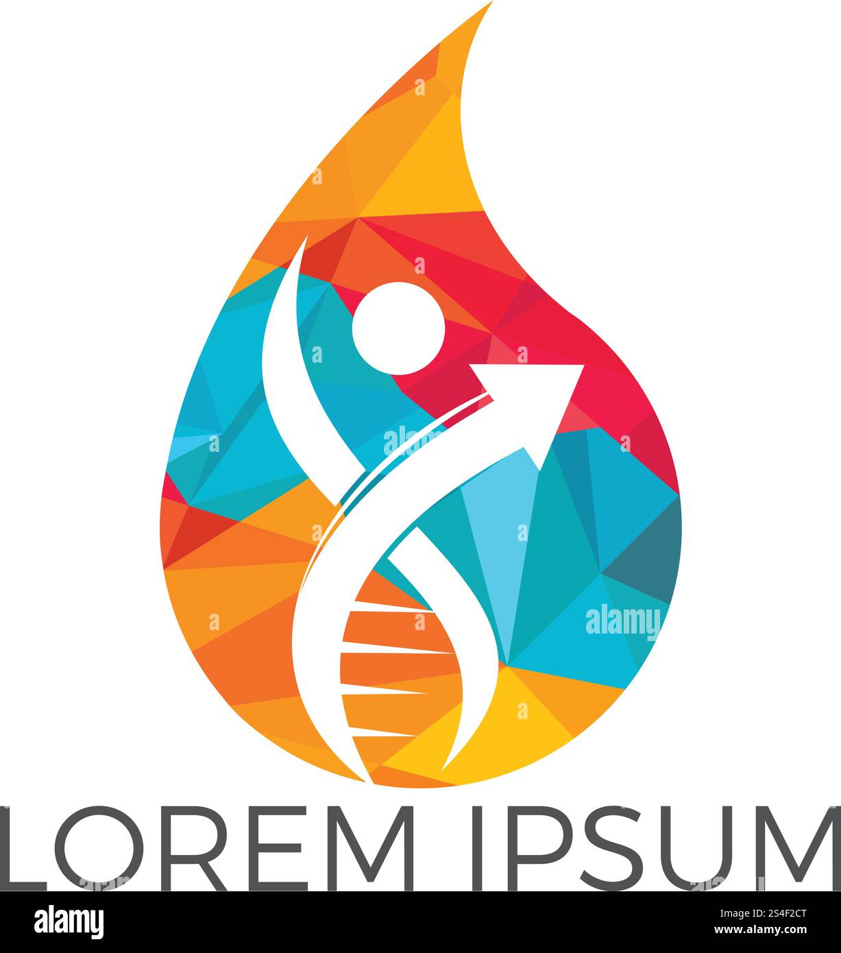 Water drop and human DNA molecules logo design. Abstract Human DNA ...