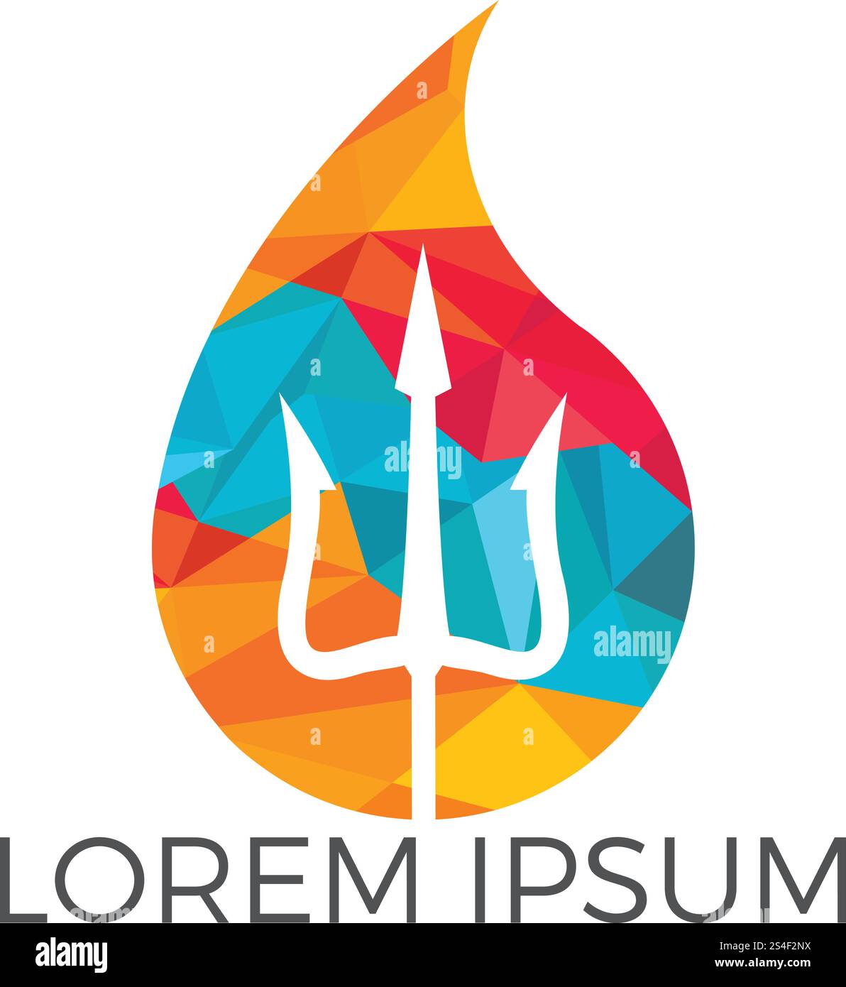Water drop and trident logo design. Greek logo design template. Neptune ...