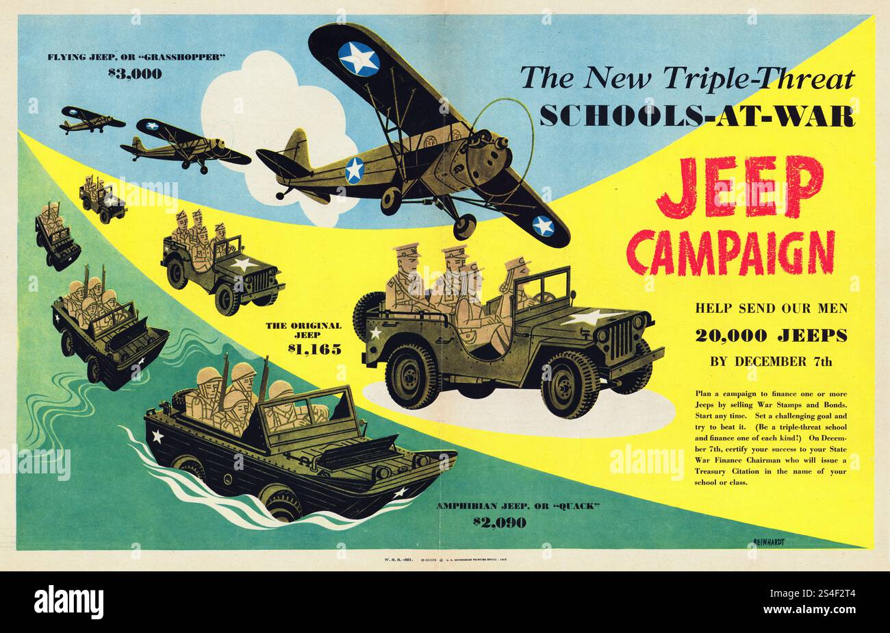 American war poster for a Jeep campaign. U.S. Government Printing ...