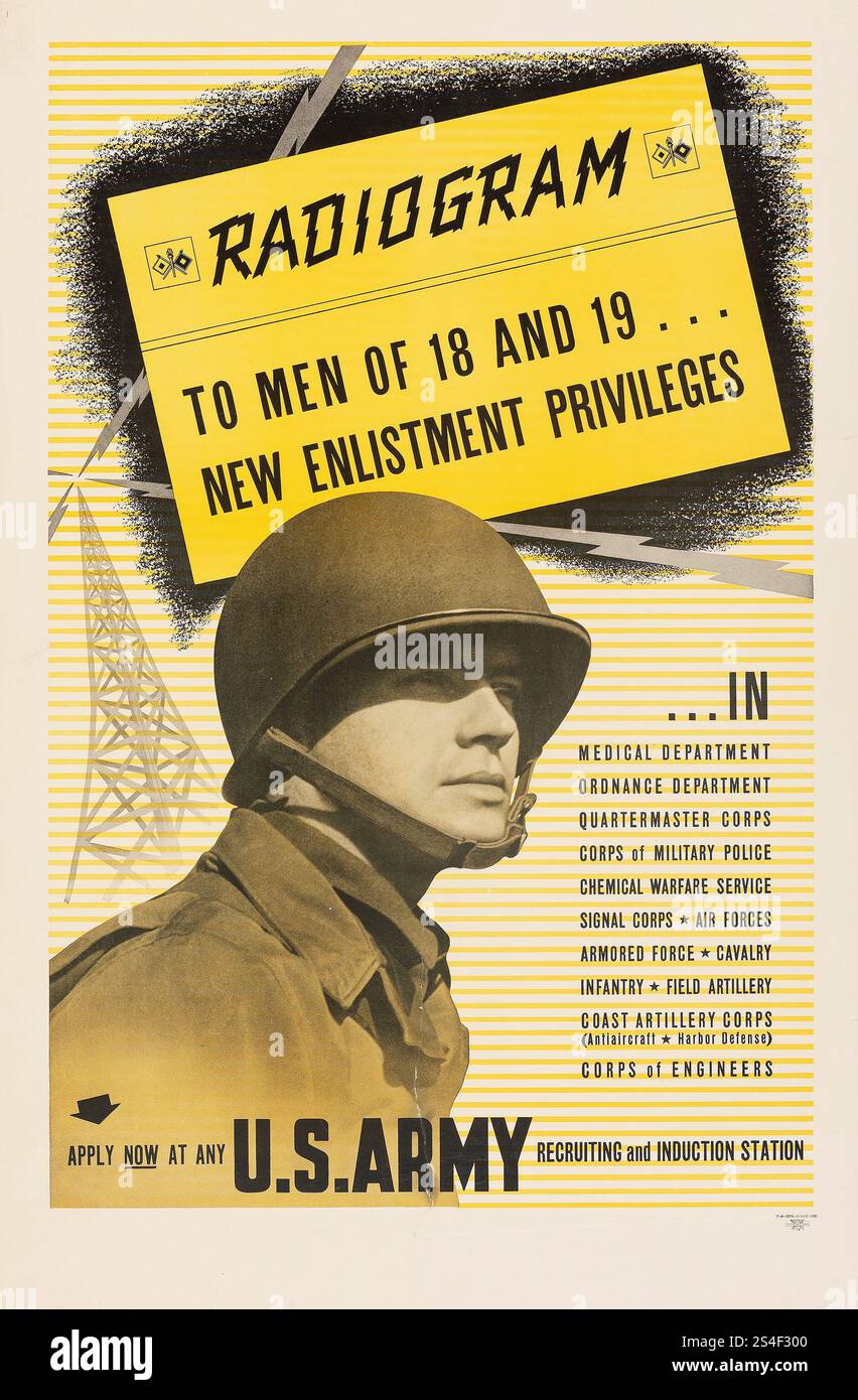 Enlist! World War II Propaganda (1943) Radiogram. U.S. Army Recruiting ...