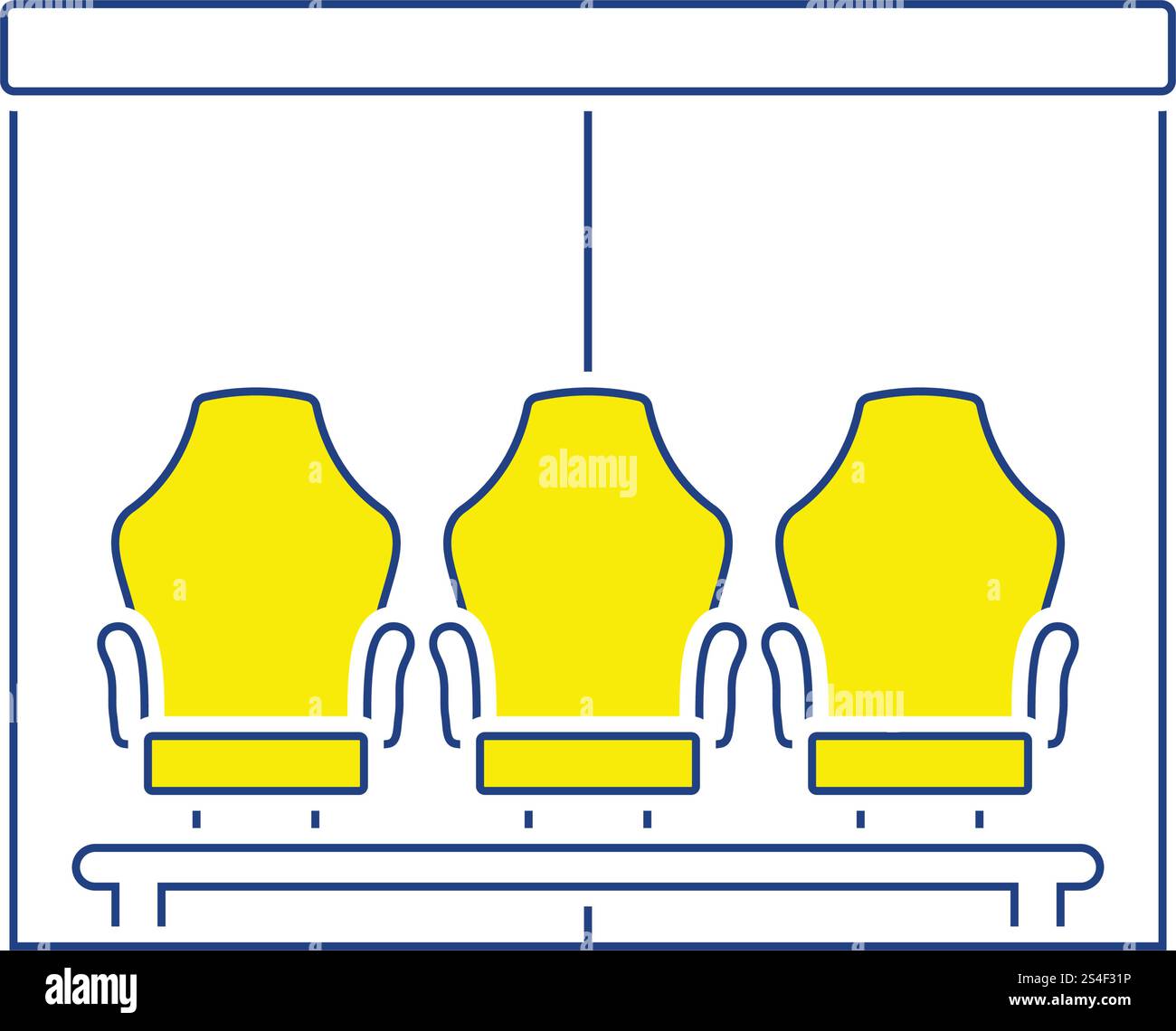 Icon of football player’s bench. Thin line design. Vector illustration ...