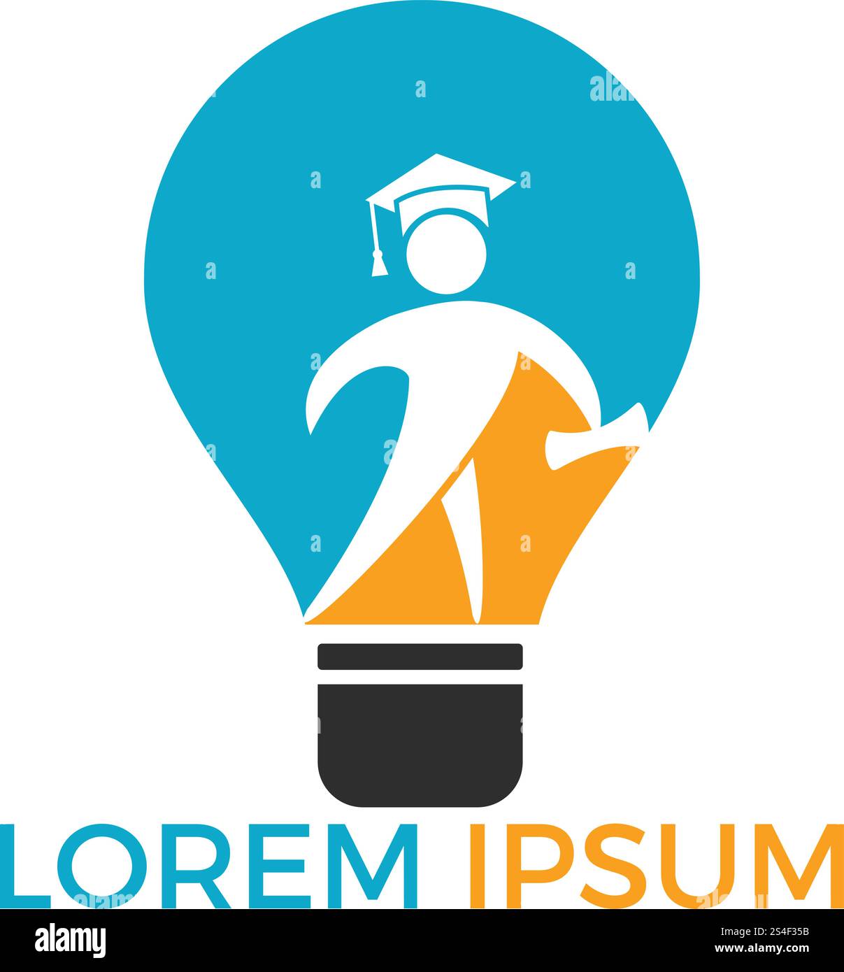 Light Bulb and Student logo design. Education concept template. Idea ...