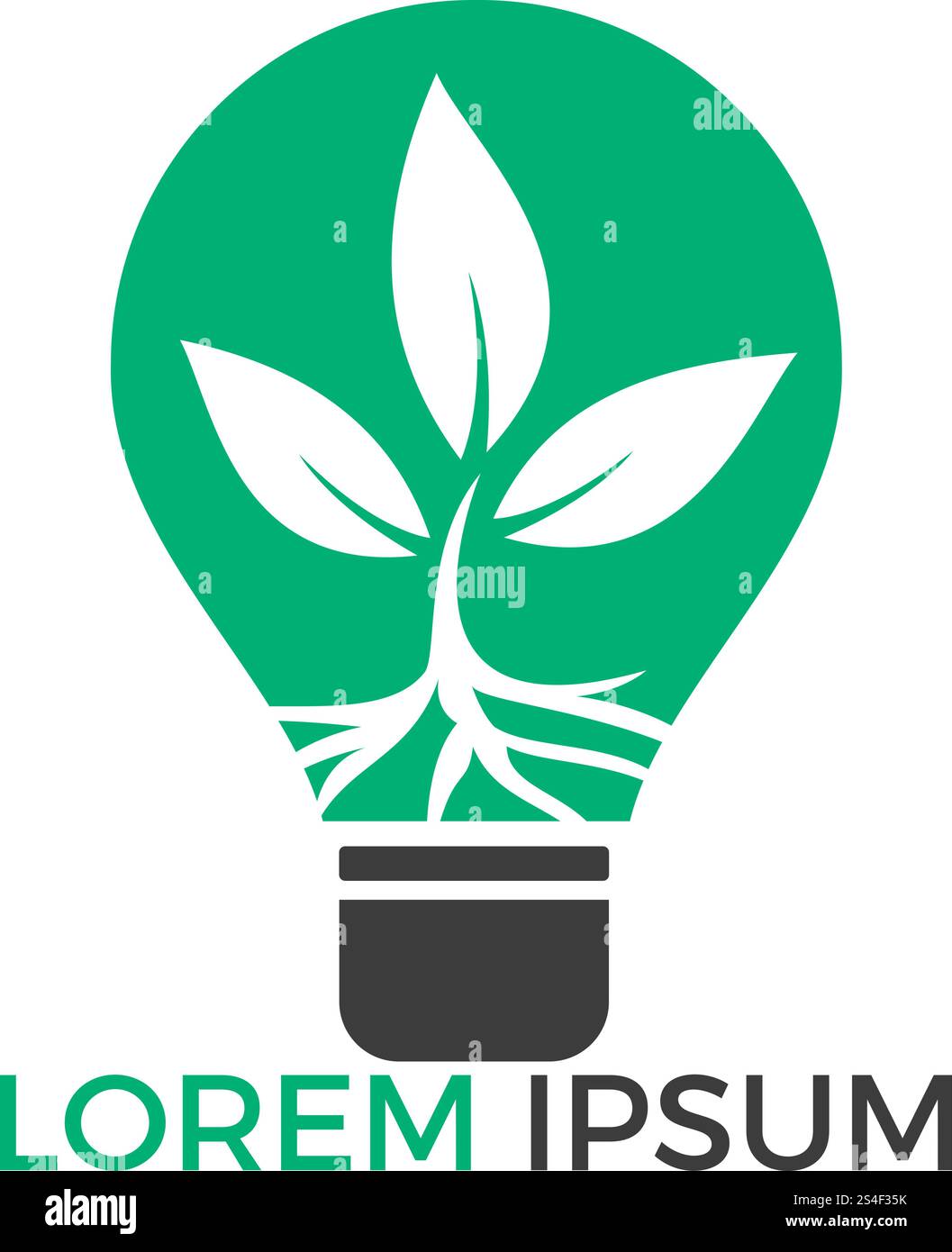 Logo template with plant growing inside light bulb. Ecology, growth ...