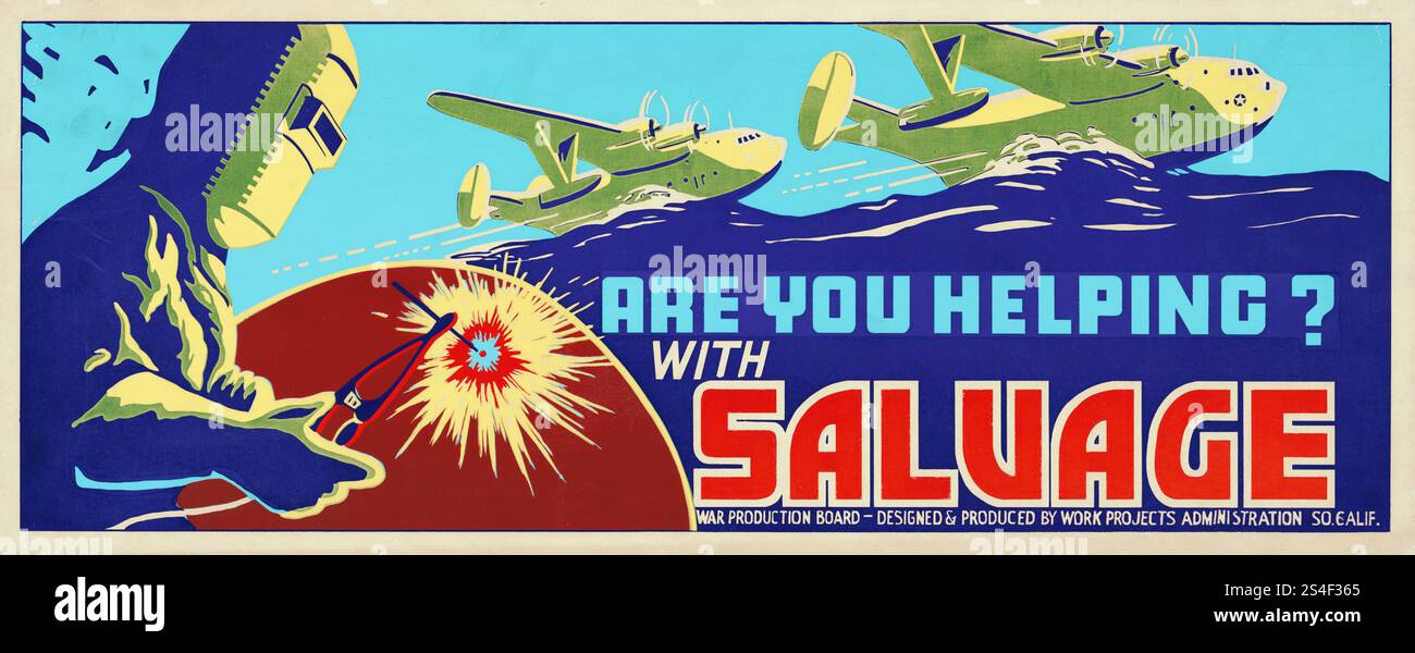 World War II propaganda poster - Are you helping with Salvage ...