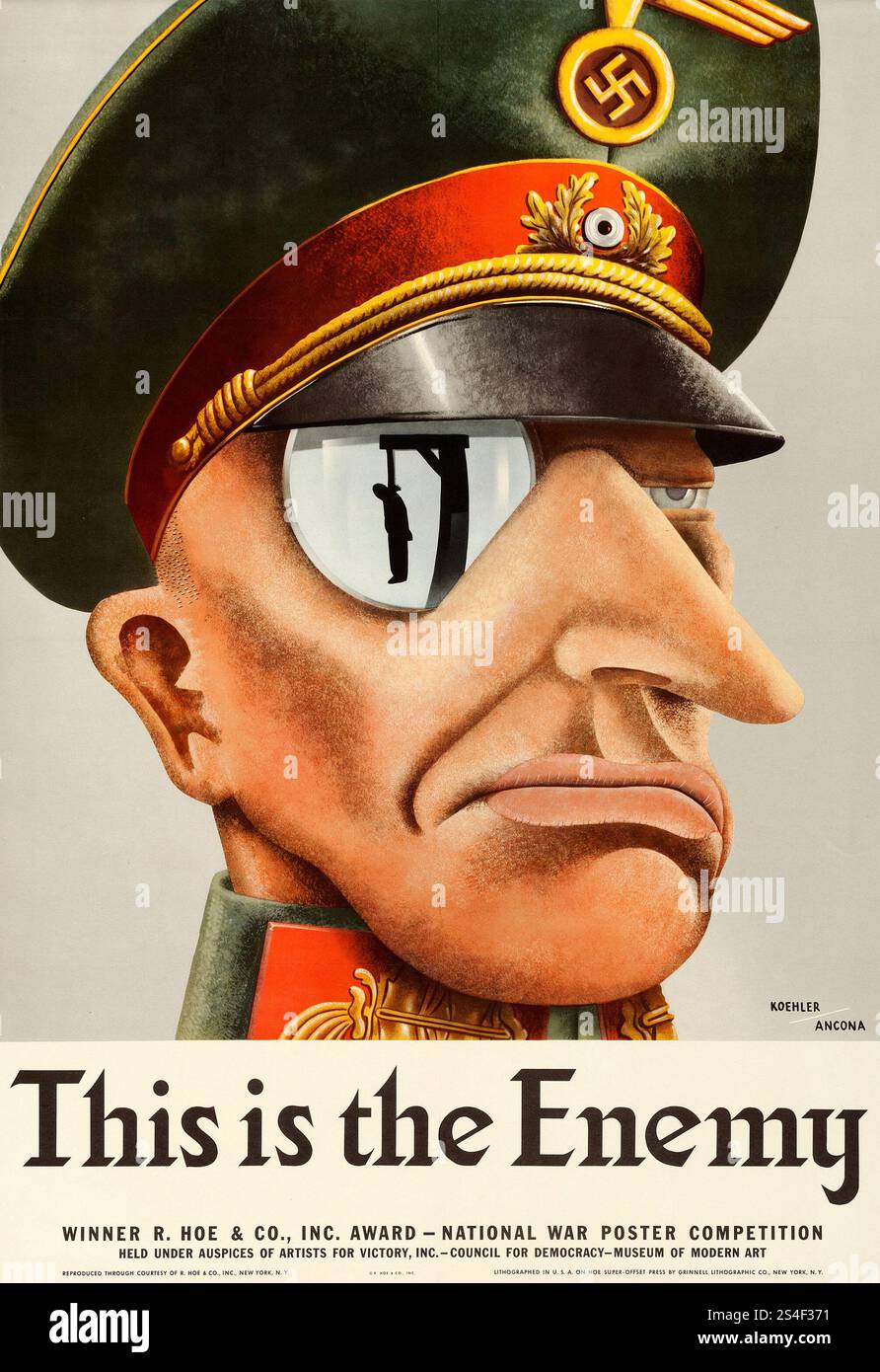 World War II Propaganda Poster (Winner R. Hoe & Co Inc Award, National ...
