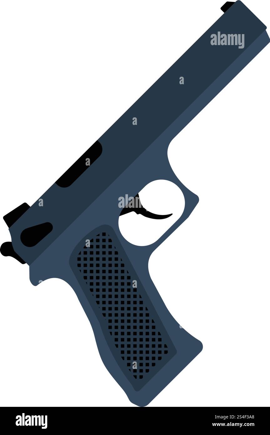 Gun icon flat color Stock Vector Images - Alamy