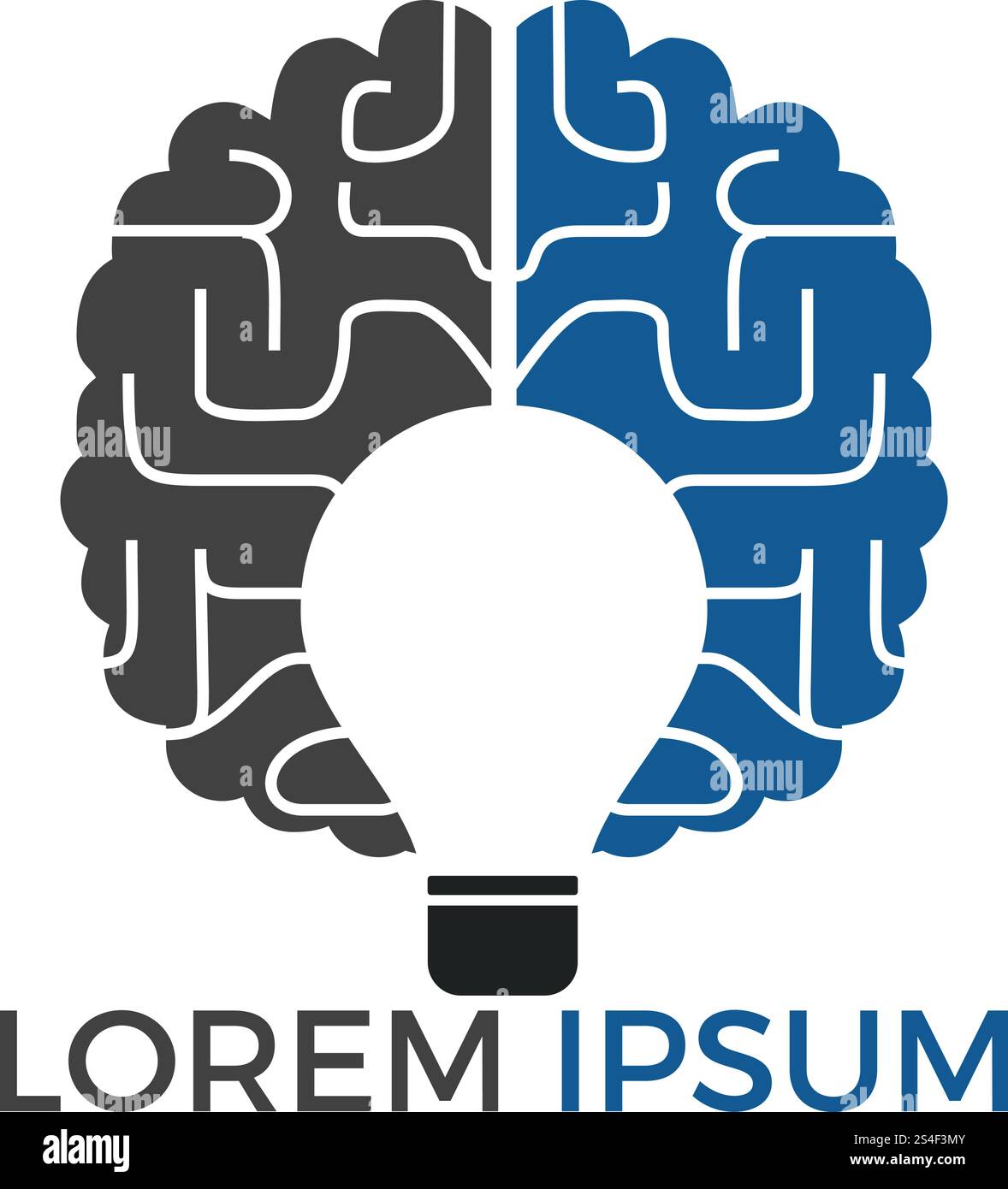Bulb and brain logo design. Creative light bulb idea brain vector icon ...