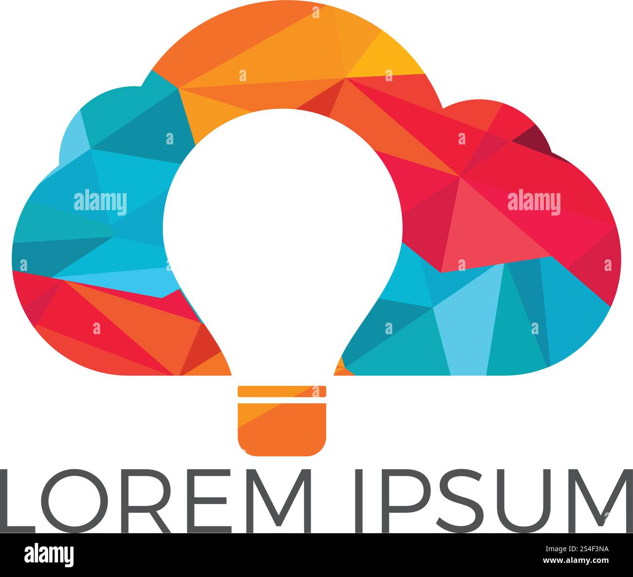 Lightbulb Cloud Logo Design. Idea cloud logo template with an abstract light bulb inside a cloud ...