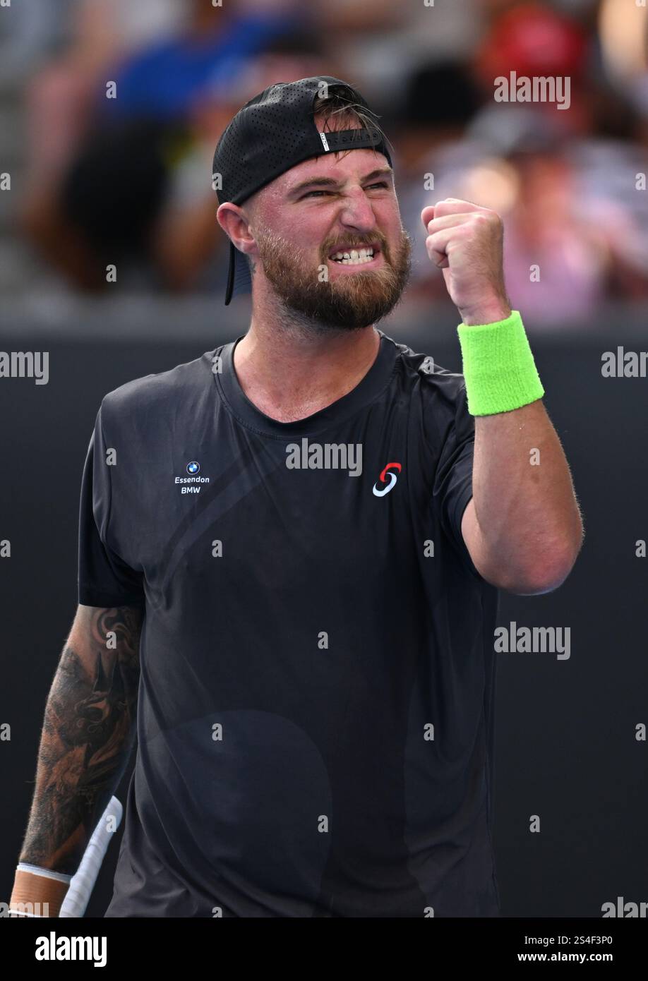 Melbourne, Australia. 12th Jan, 2025. Omar Jasika of Australia reacts ...