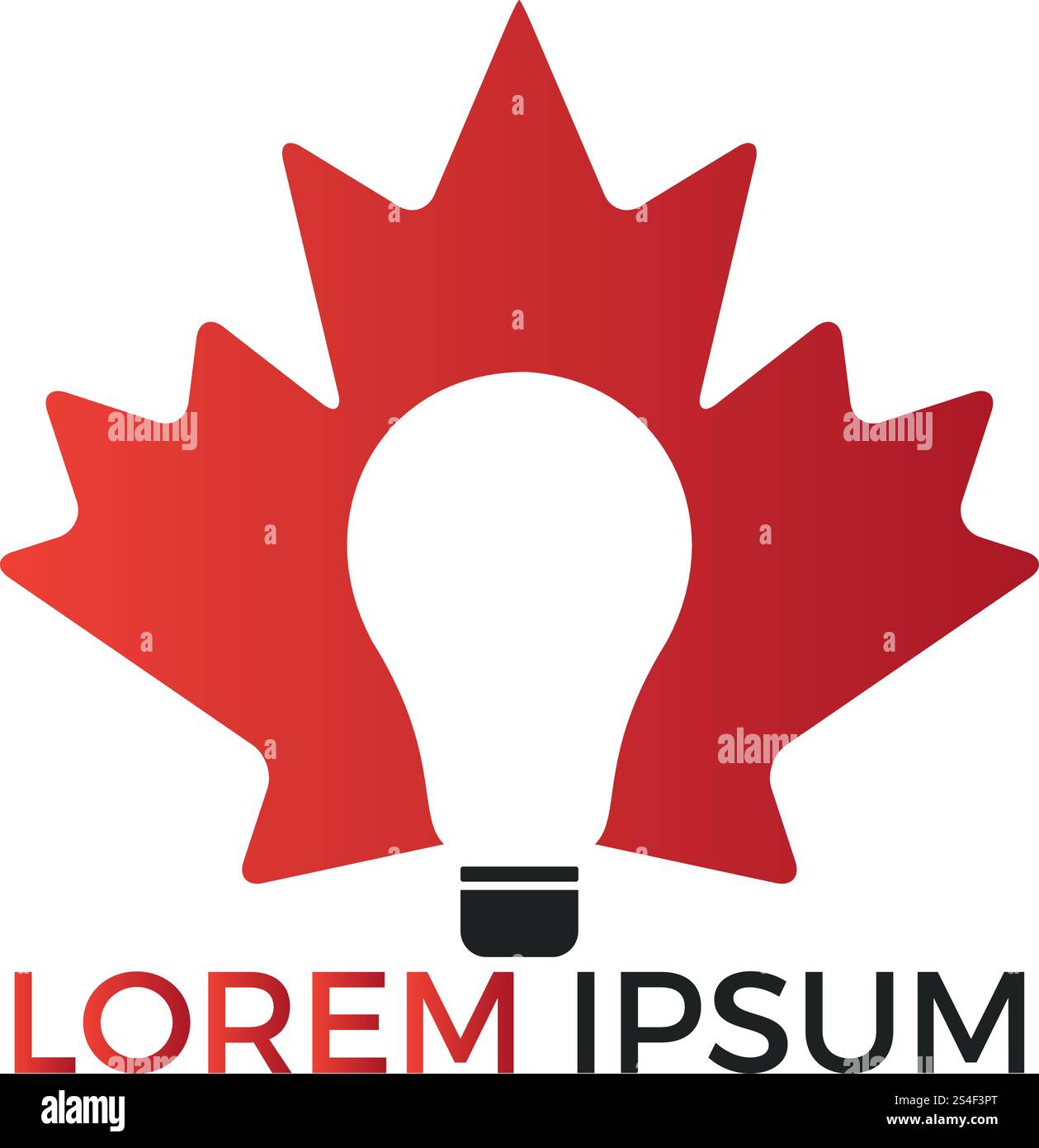 Light bulb with maple leaf logo design. Maple leaf energy vector logo ...