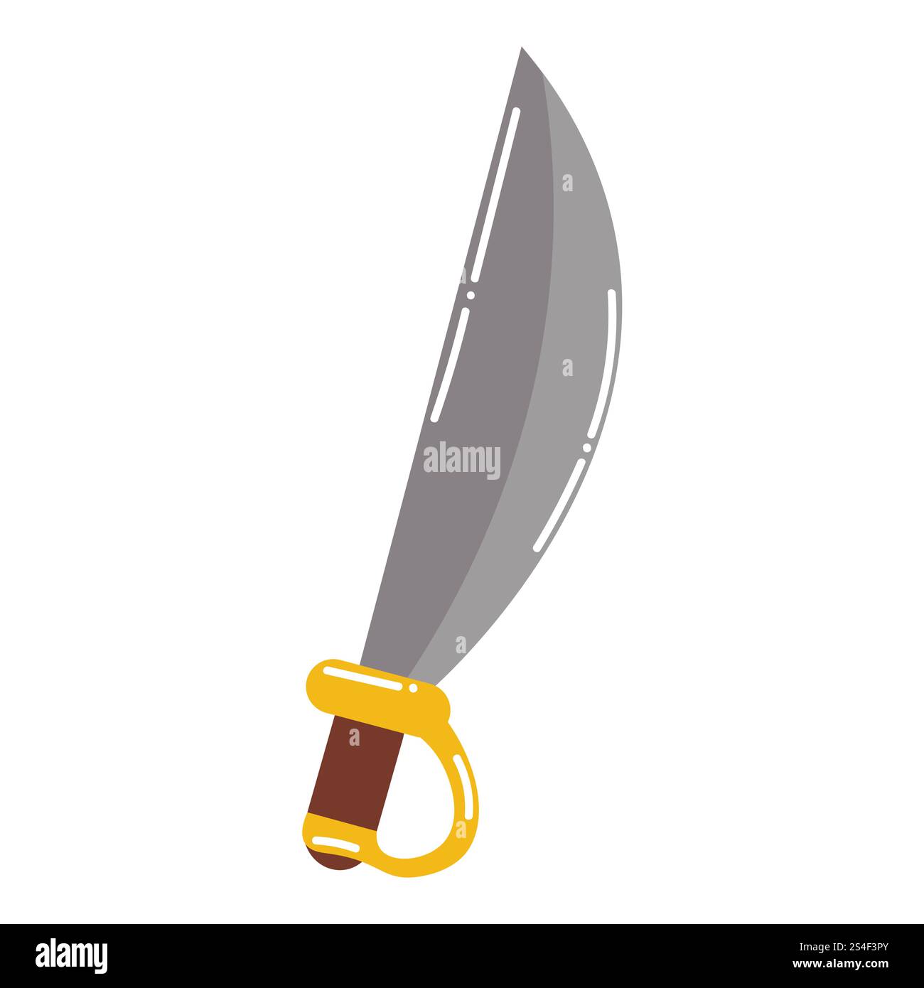 Cartoon pirate sword in flat style. Pirate saber for attacking other ...