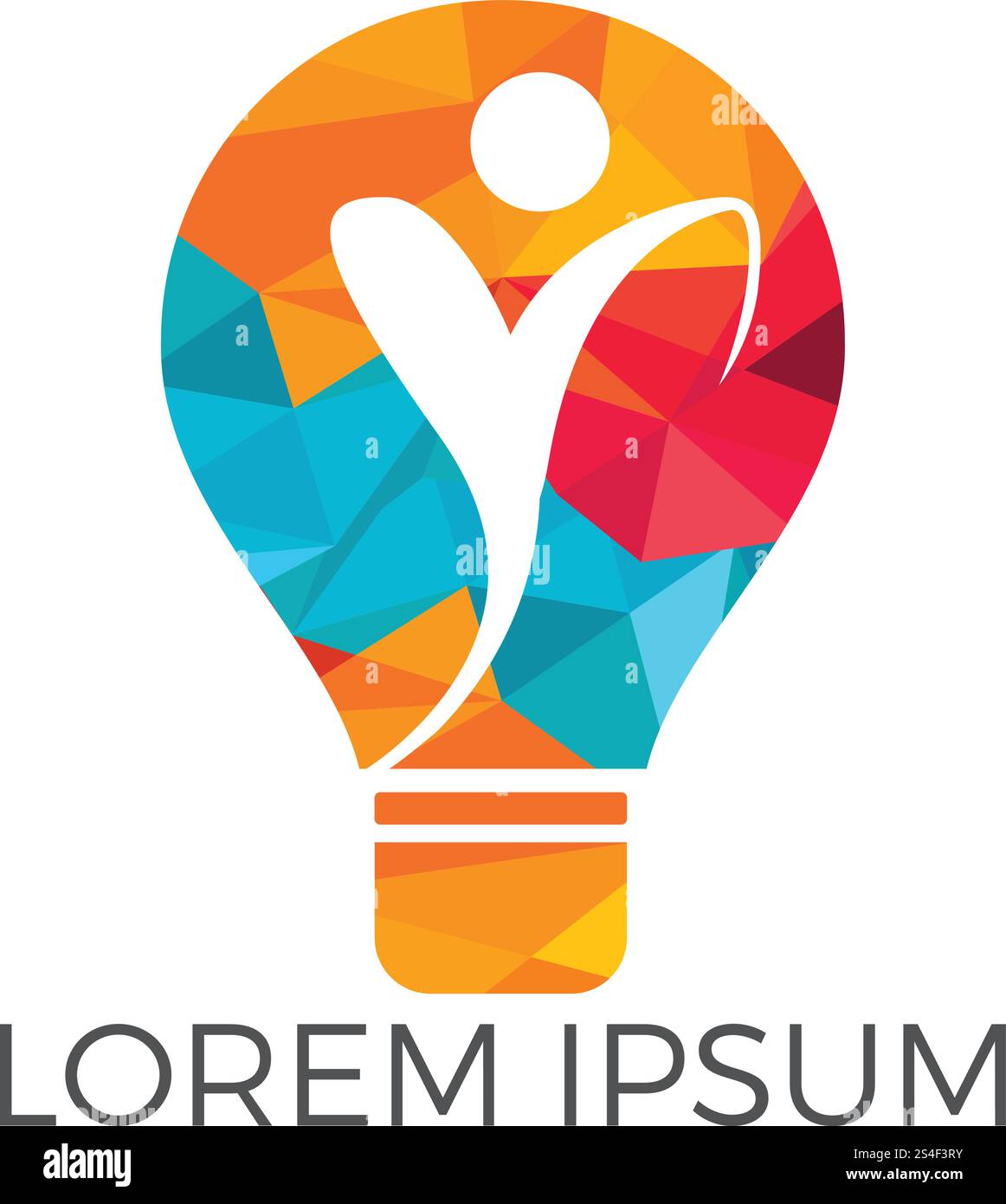 Happy human and light bulb logo design. Concept for business solutions ...