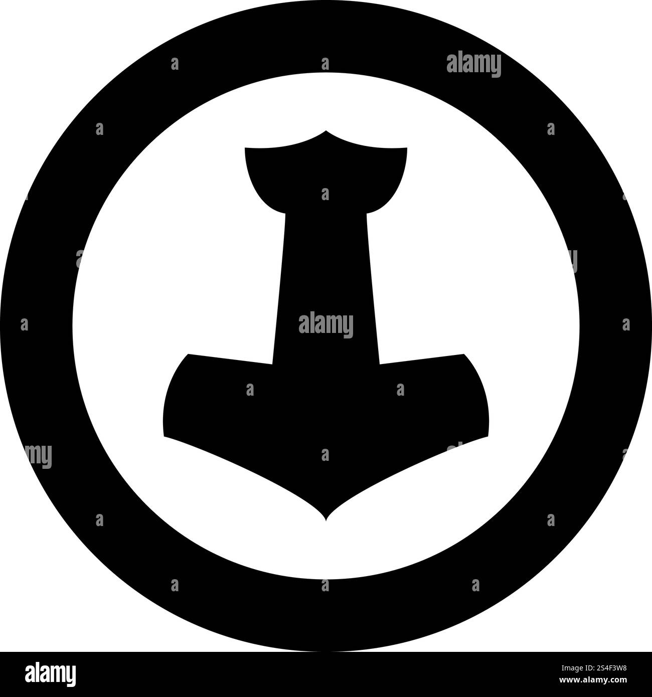 Thor’s hammer Mjolnir icon black color vector in circle round ...
