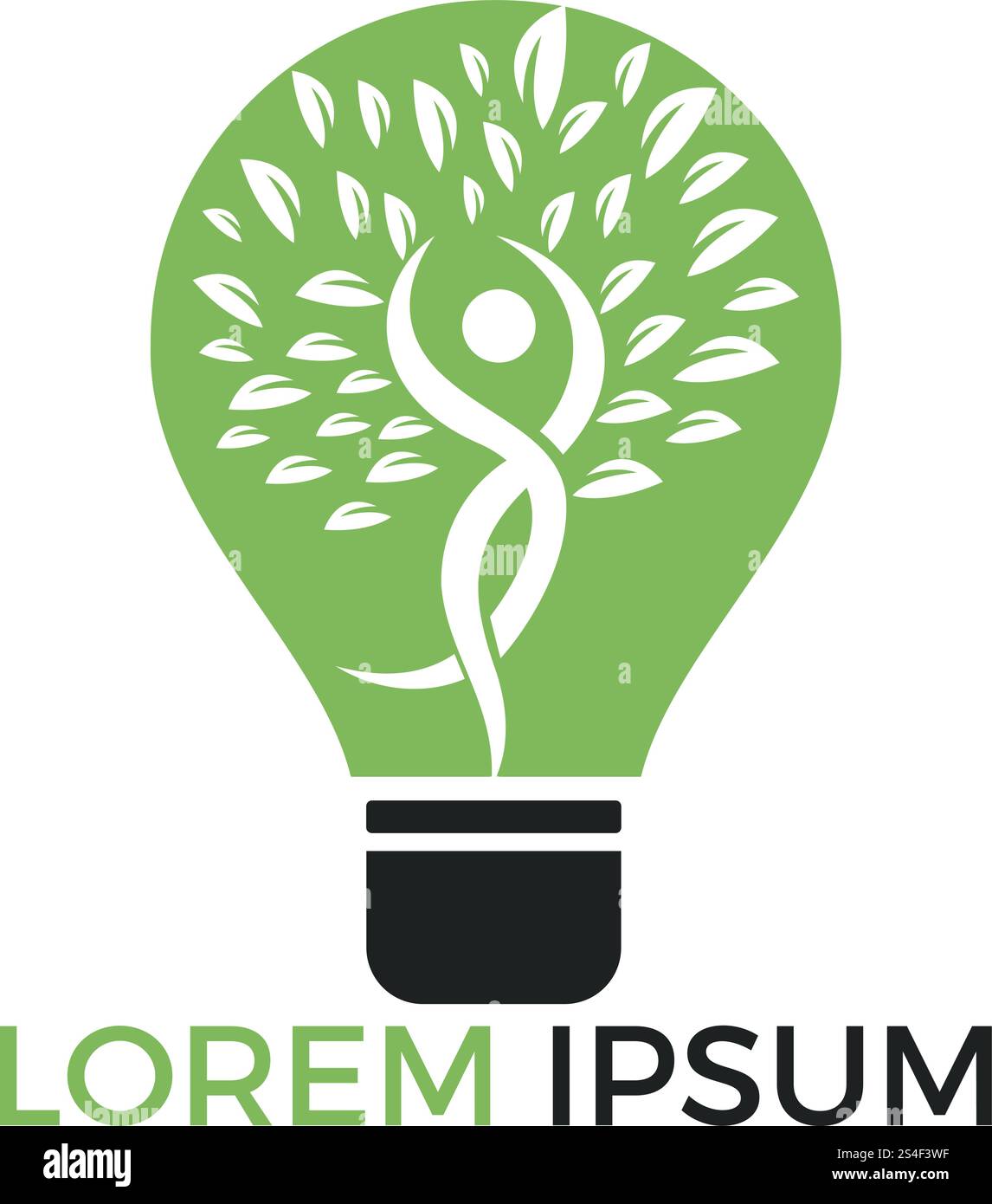 Bulb lamp and people tree logo design. Human health and care logo ...