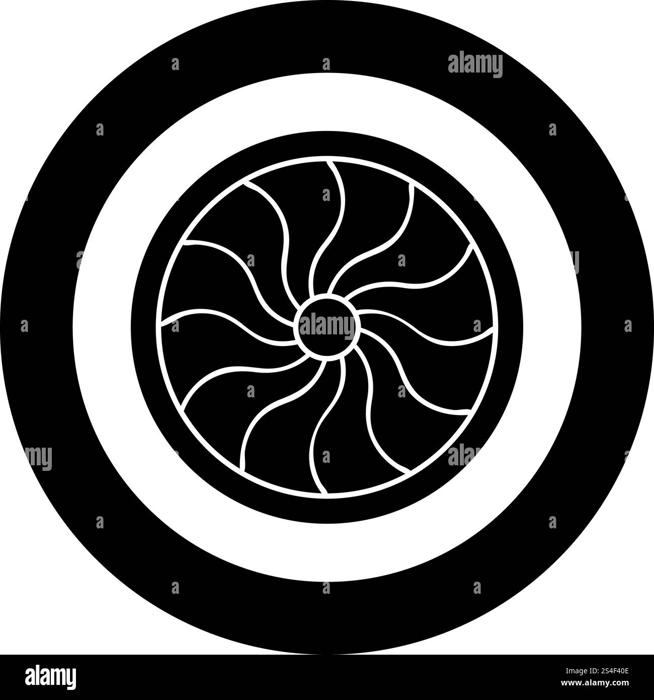Viking shield icon black color vector in circle round illustration flat ...