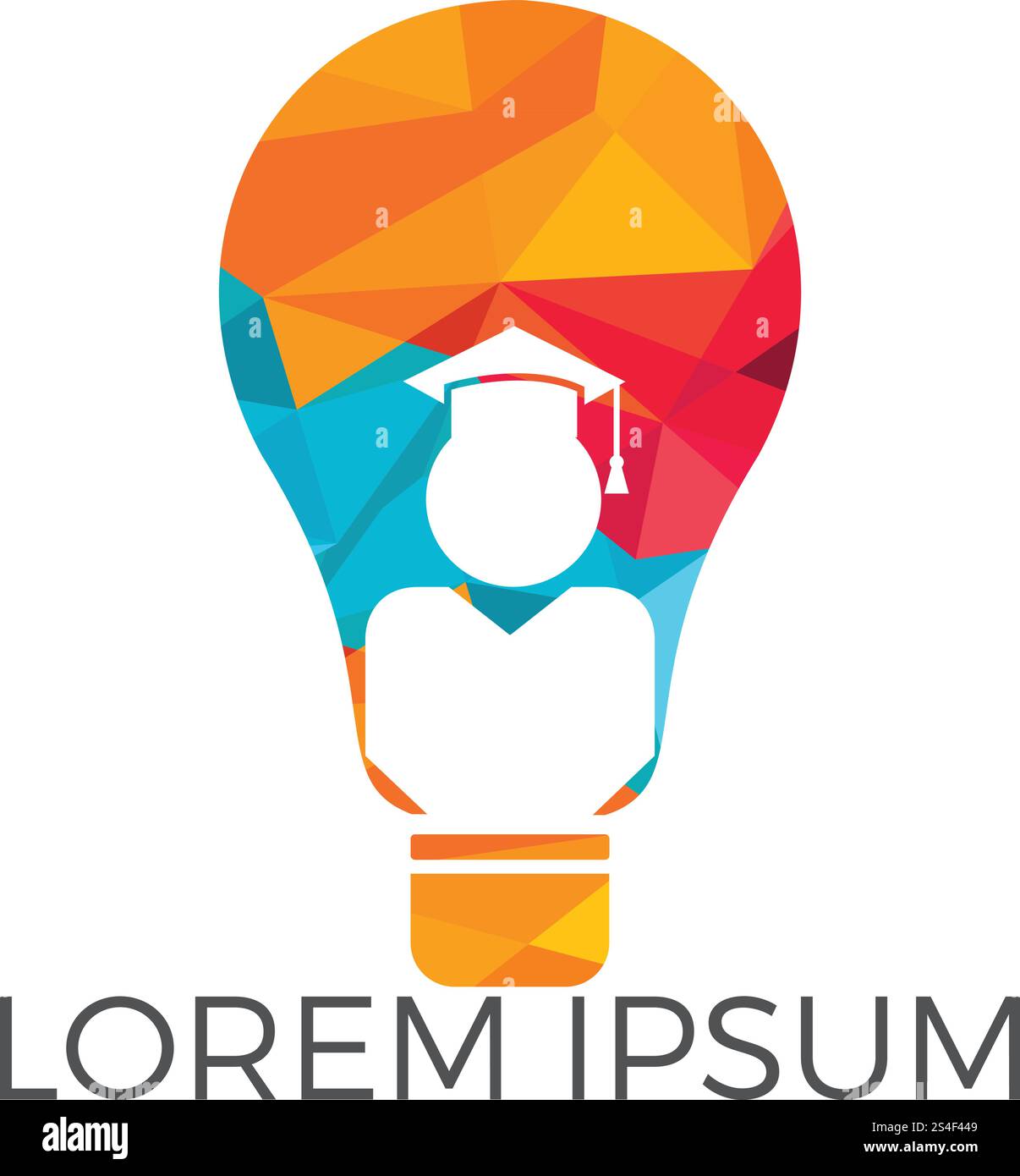 Light Bulb and Student logo design. Education concept template. Idea ...