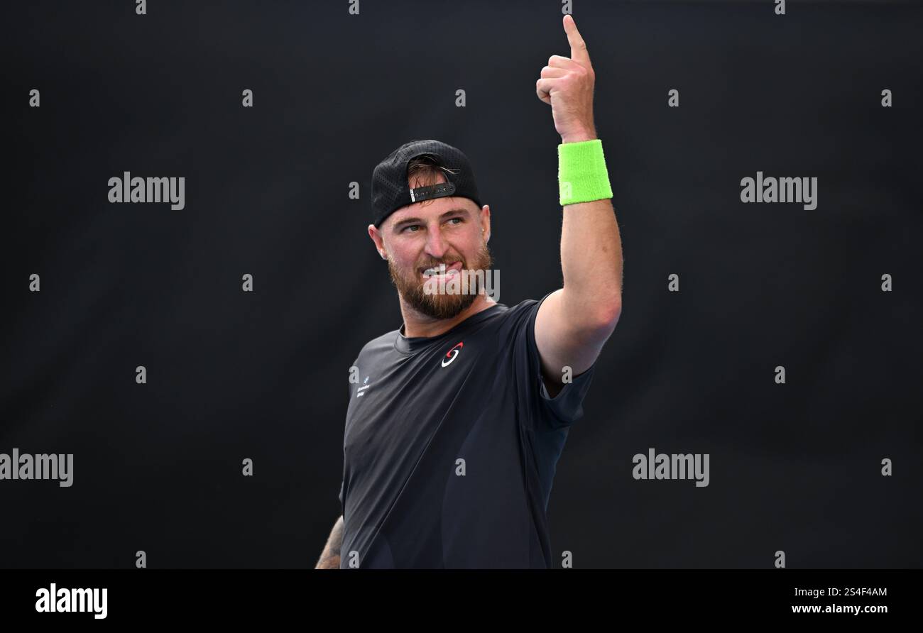 Melbourne, Australia. 12th Jan, 2025. Omar Jasika of Australia reacts ...