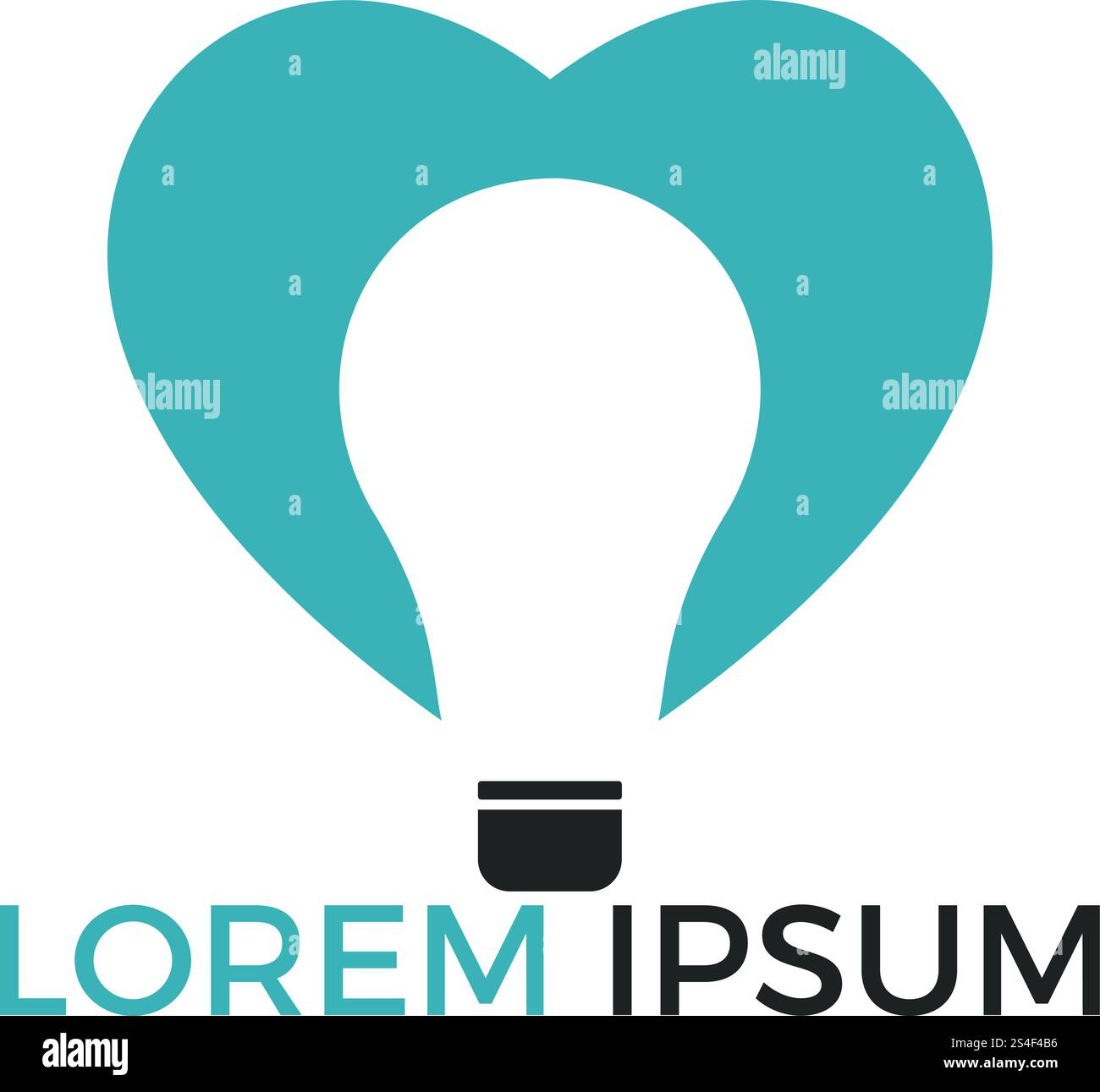 Heartlight Logo. Light bulb as heart vector logo design Stock Vector ...