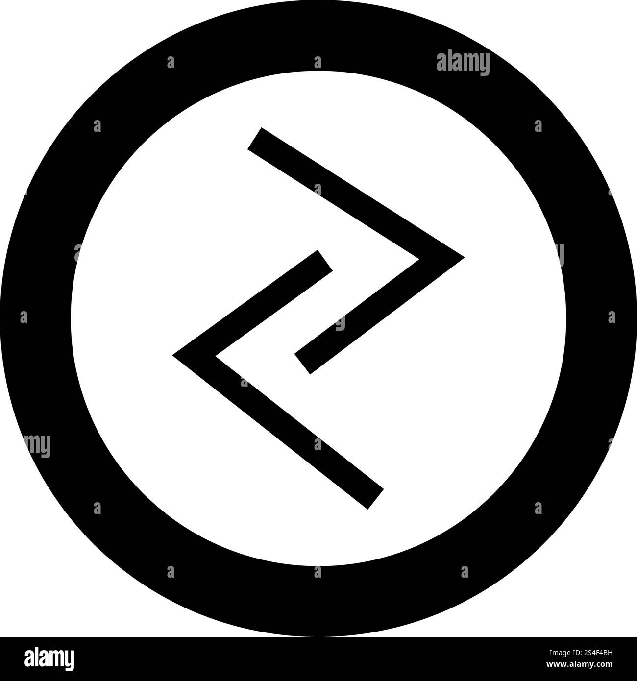 Jera rune year yeild harvest symbol icon black color vector in circle ...