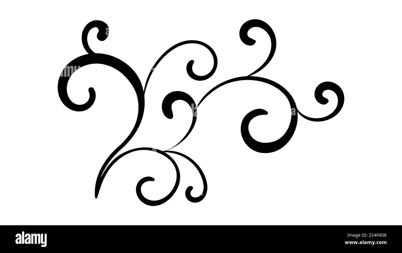 Curly divider. Design element isolated on white background Stock Vector ...