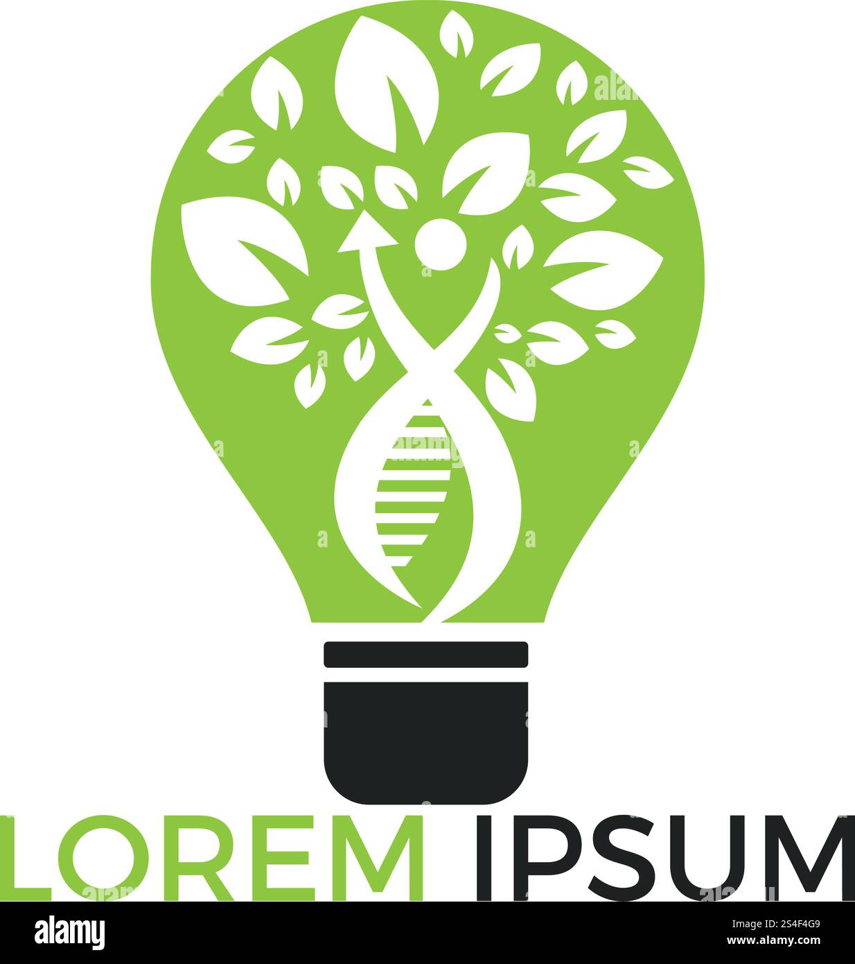 Bulb lamp and Human nature DNA and genetic logo design. Human health ...