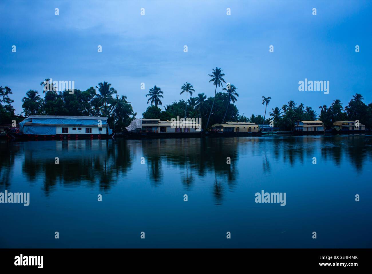 Alleppey, Kerala, India - May 16 2024: Houseboats stationed along the ...