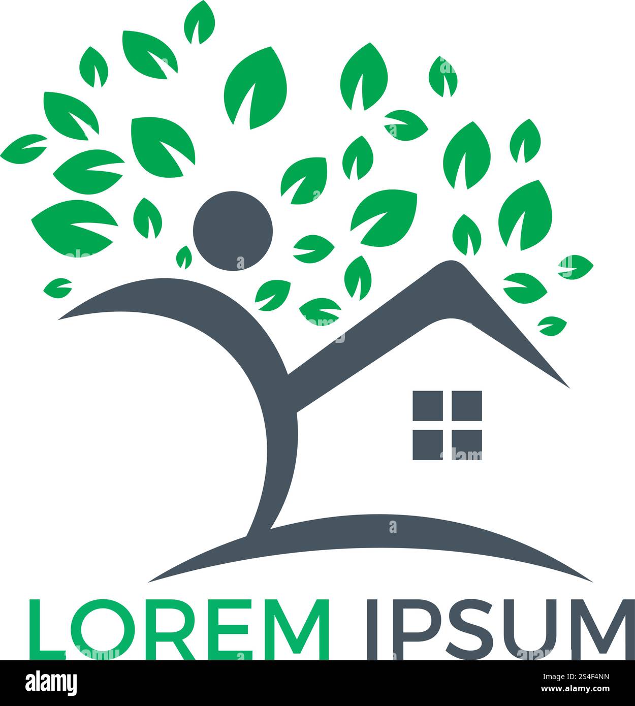 House and Human logo design. Tree House and joyful Human vector logo ...