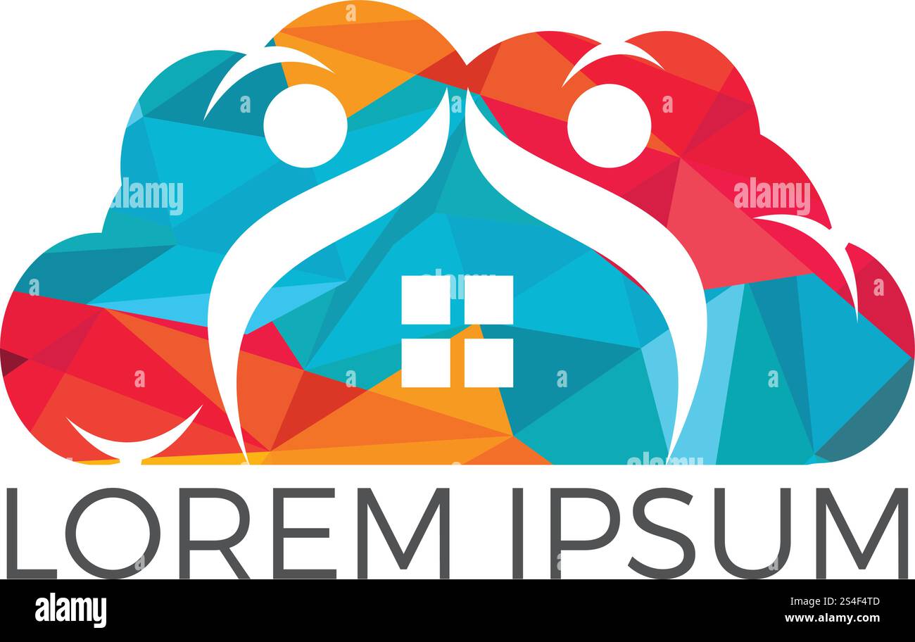Cloud home and people logo design Stock Vector Image & Art - Alamy