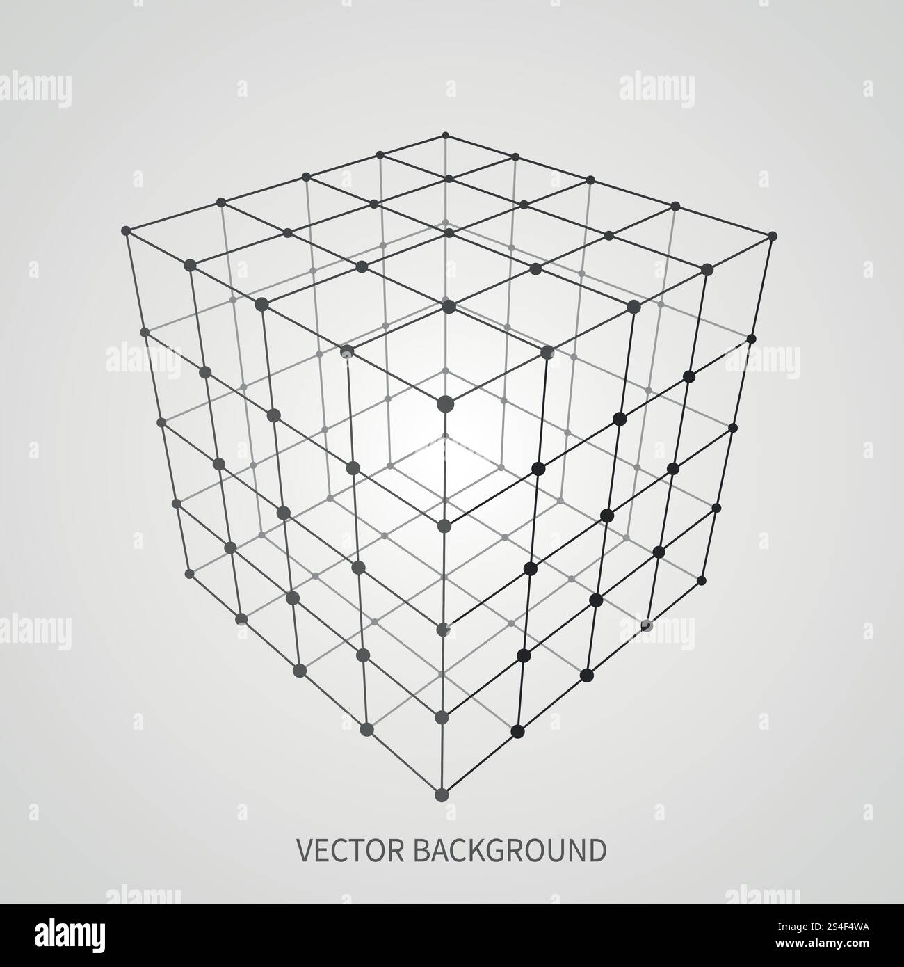Cube 3d mesh wireframe. Web and data connection vector concept. Model ...