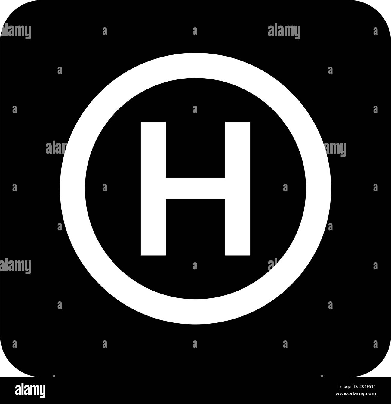Helicopter landing pad Helicopter place icon black color vector ...