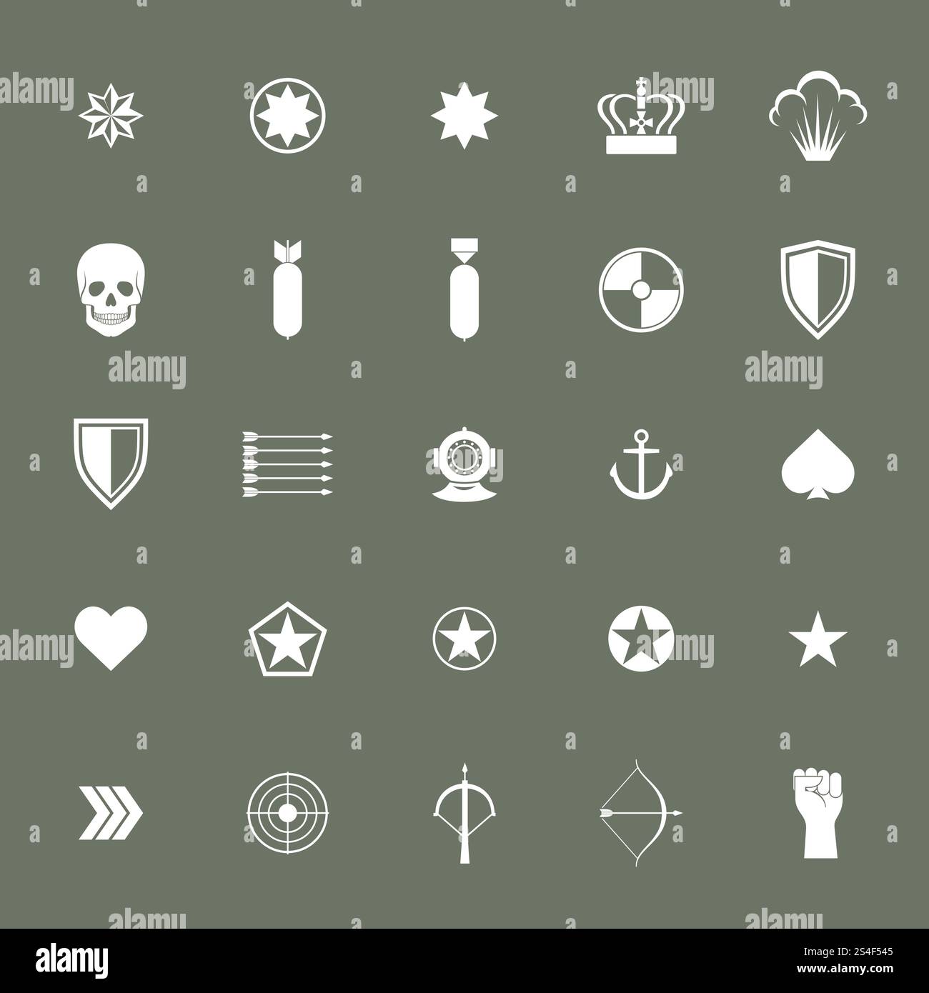Small military army war icons collections. Weapon sign, rocket armed ...