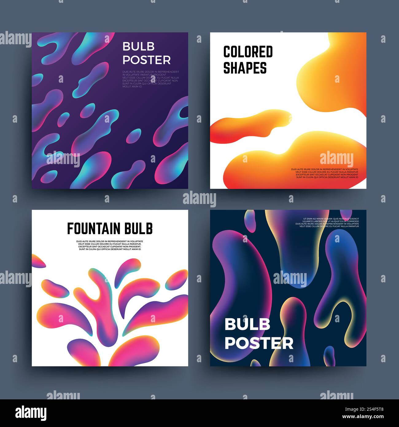 Abstract backgrounds with fluid colored shapes. Magic liquid colouring ...