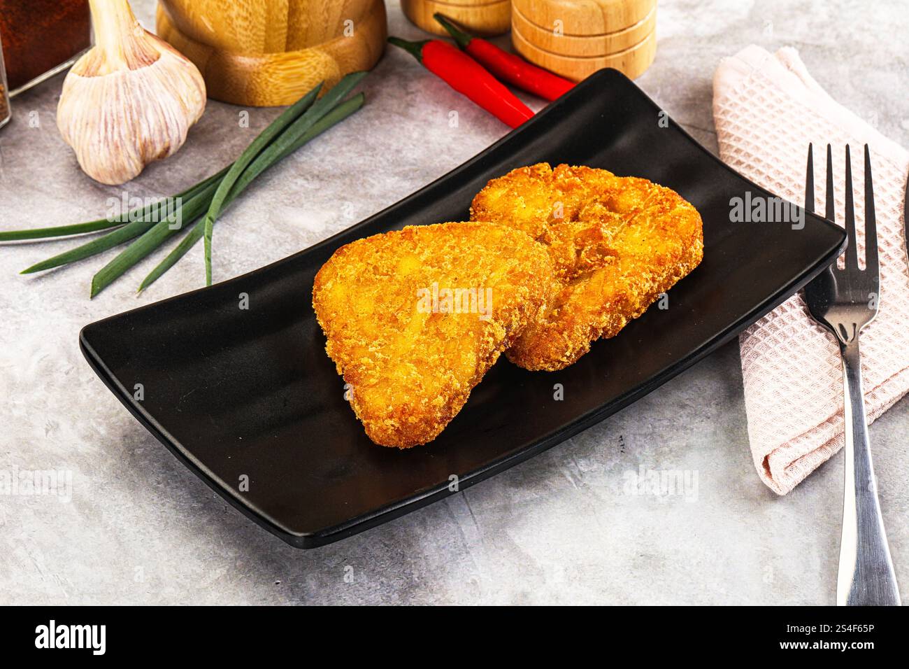 Fried potato hash brown snack for breakfast Stock Photo - Alamy