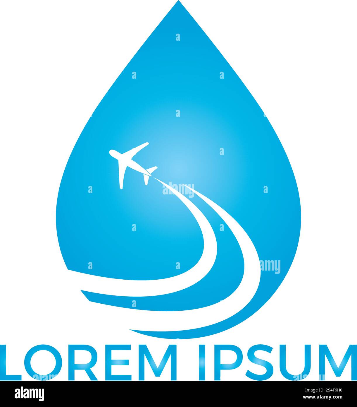 Water drop and airplane logo design. Drop and travel symbol or icon ...
