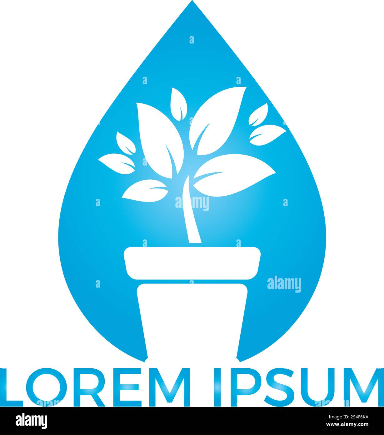 Water drop and Flower pot logo. Plant growth vector logo design Stock ...