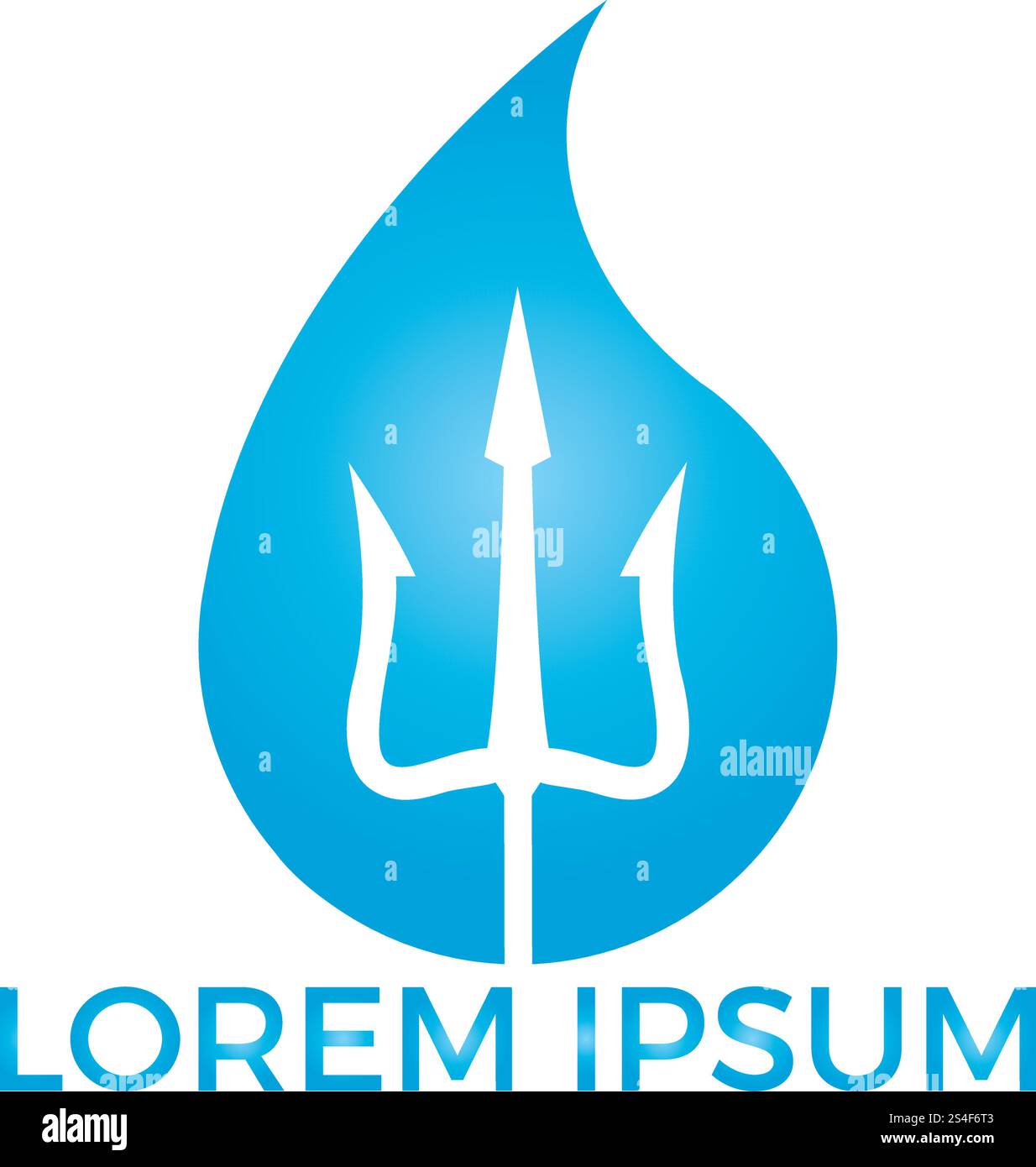 Water drop and trident logo design. Greek logo design template. Neptune ...