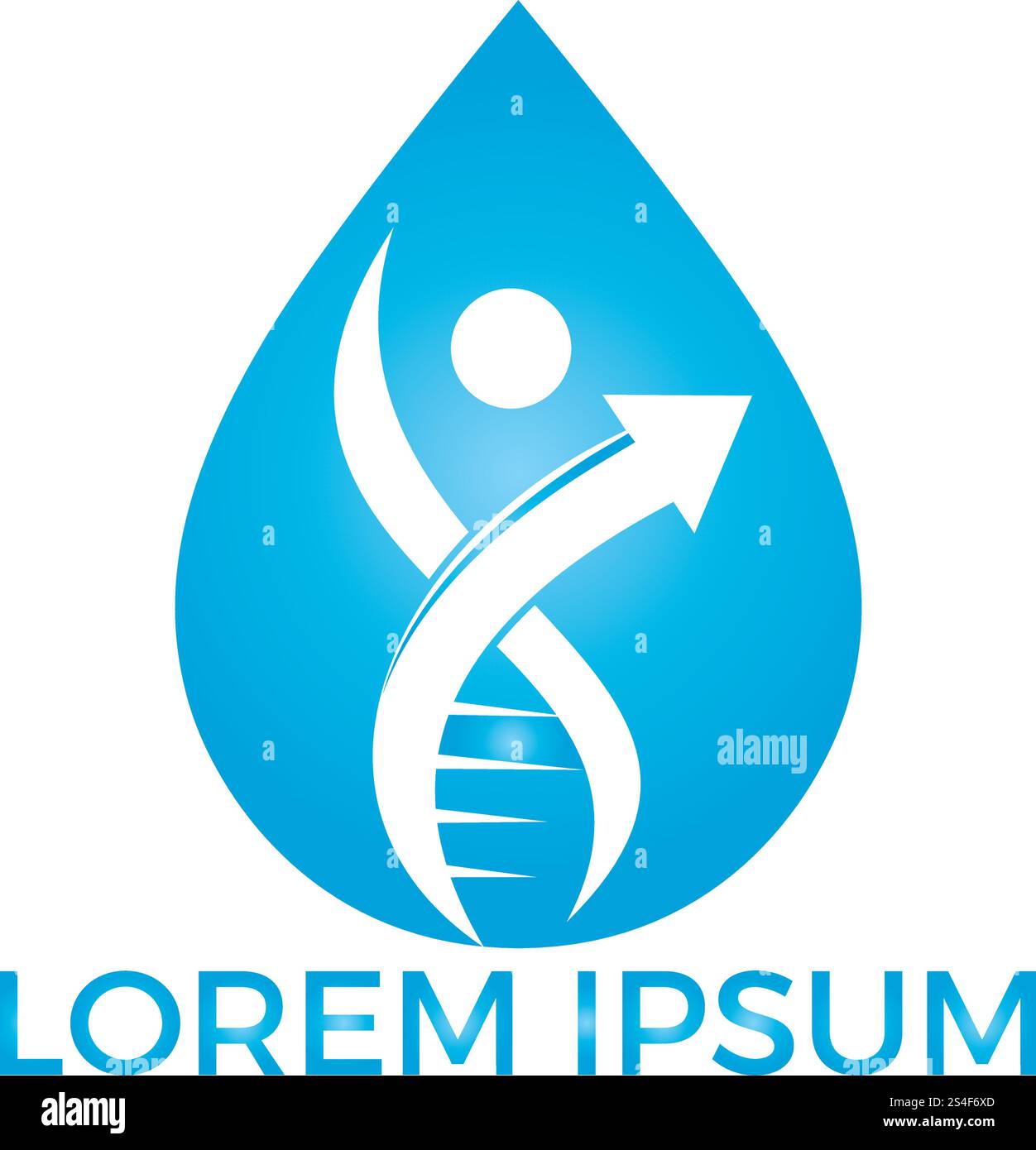 Water drop and human DNA molecules logo design. Abstract Human DNA ...