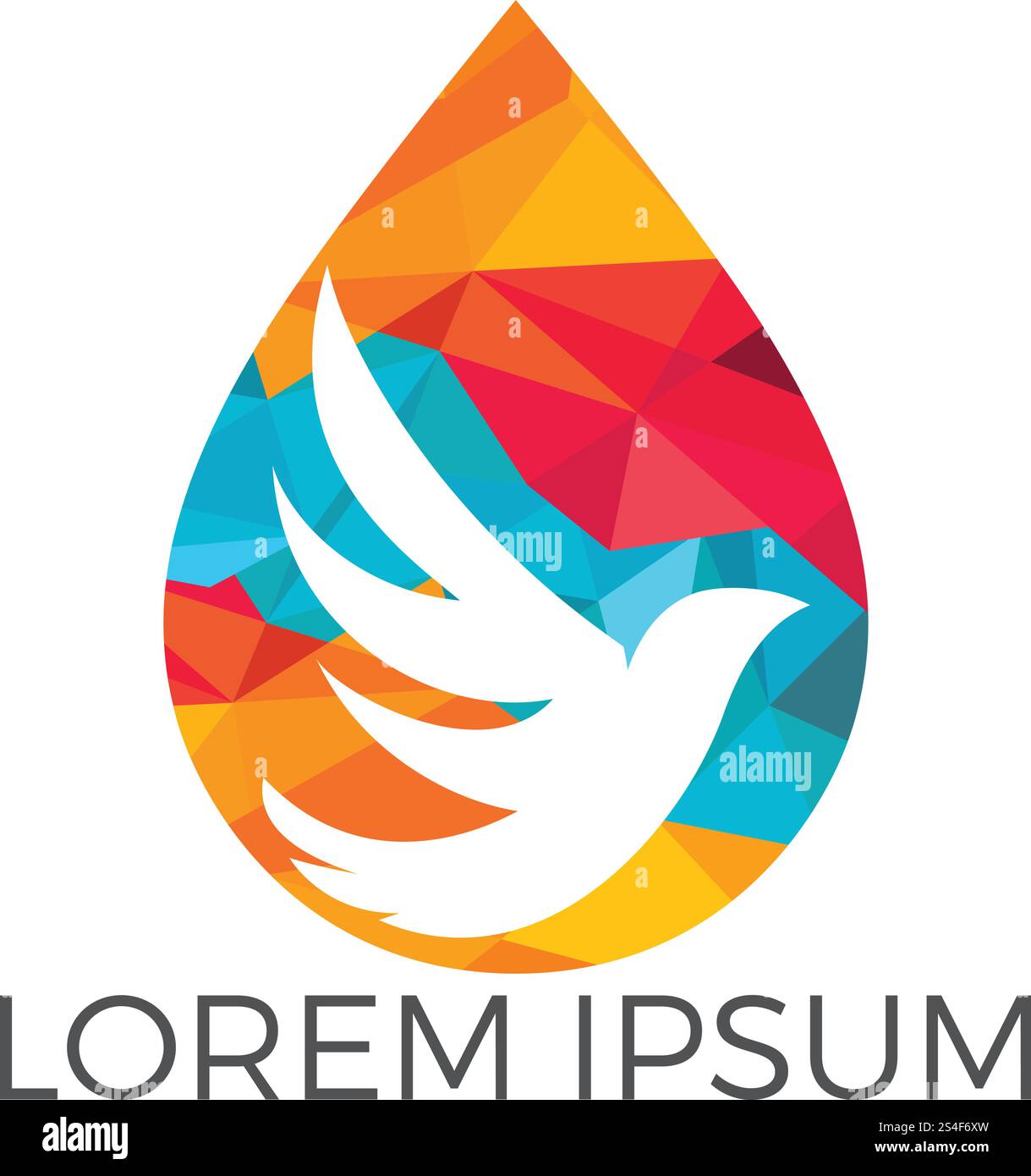 Bird water drop logo icon vector design. Peace bird in water drop ...