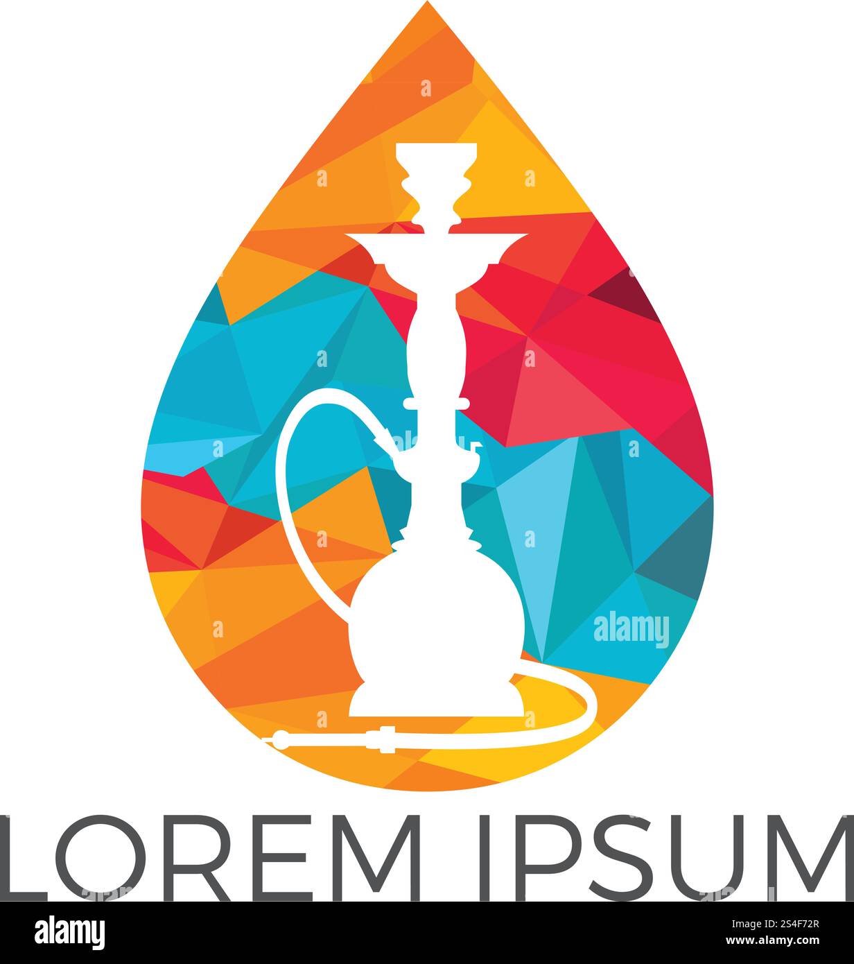 Water drop and Hookah logo design. Vintage sheesha logo. Lounge cafe ...