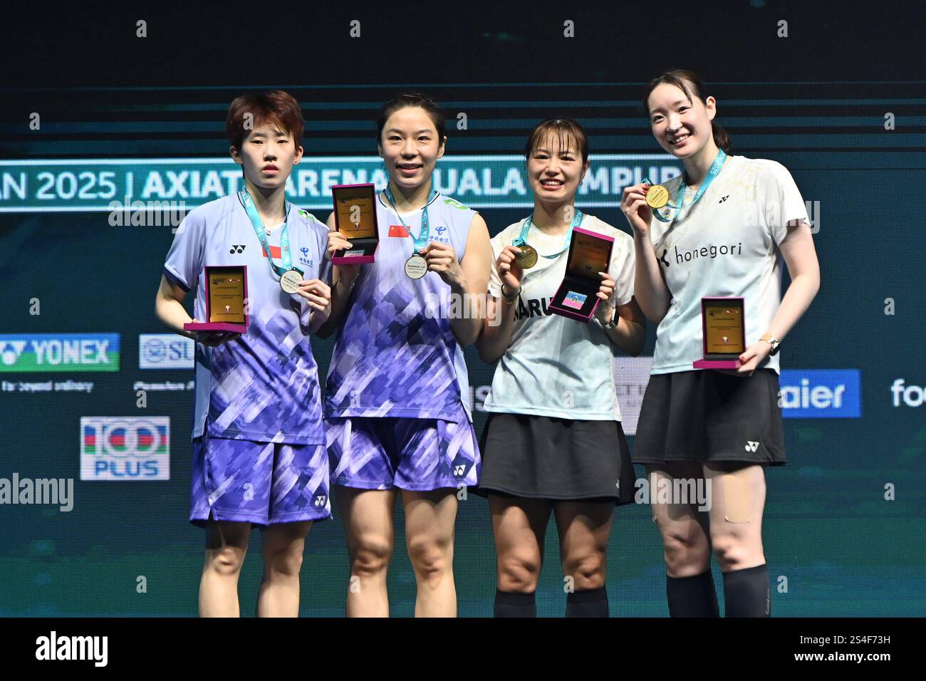 Kuala Lumpur, Malaysia. 12th Jan, 2025. Fukushima Yuki (2nd R)/Matsumoto Mayu (1st R) of Japan ...