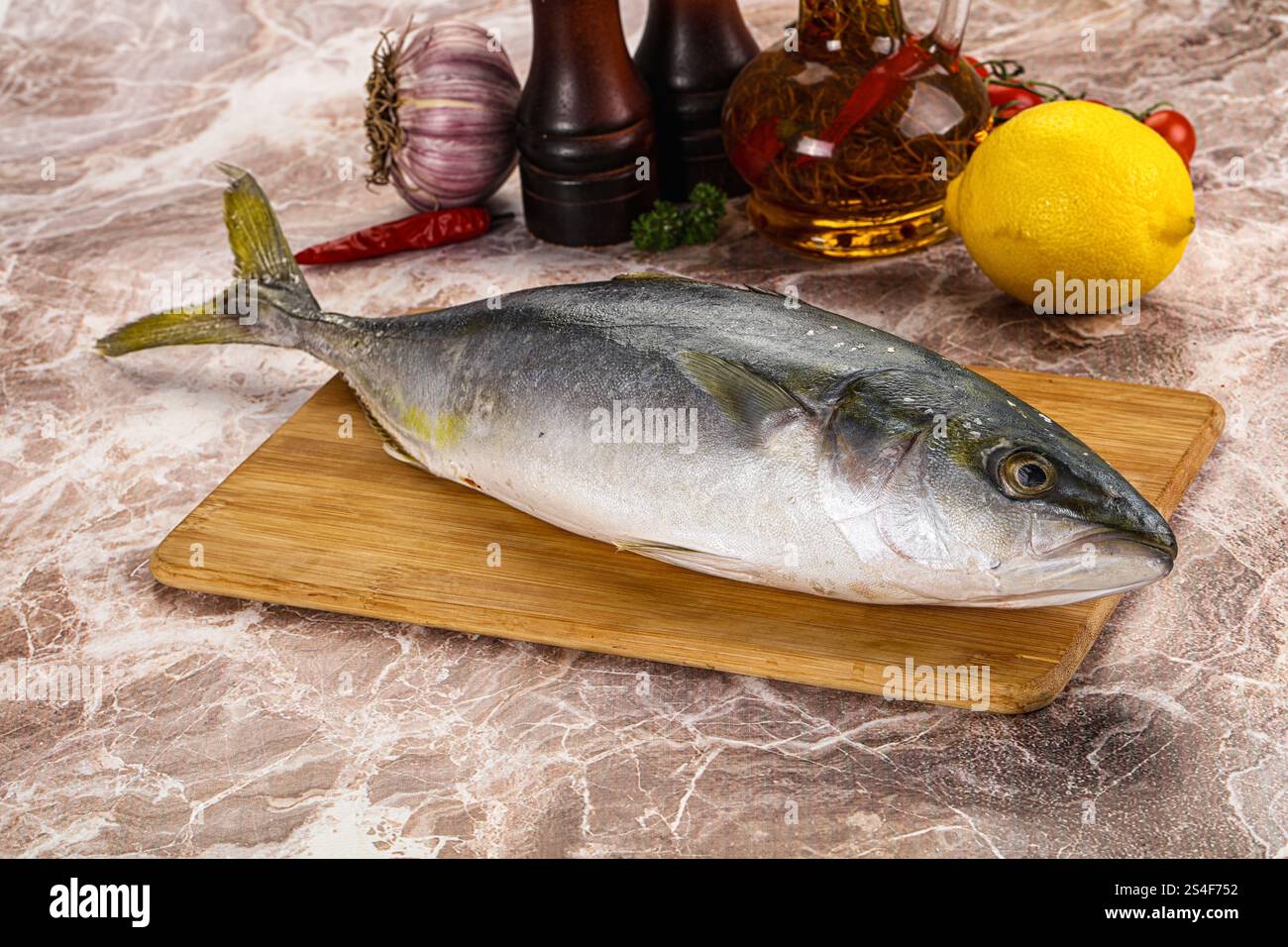 Raw Japanese Amberjack fish for cooking Stock Photo - Alamy